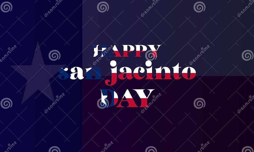 Happy San Jacinto Day Stylish Text with Flag and Blue Background Design ...