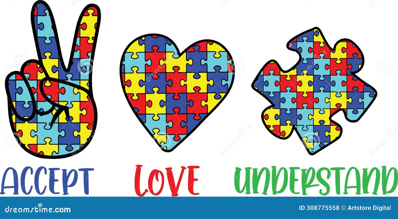 Accept Love Understand, Autism Awareness, Autism Puzzle, Proud Autism ...