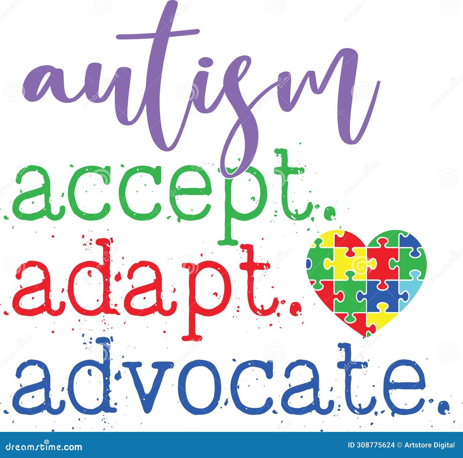 Autism Acceptance, Autism Puzzle, Proud Autism, Autism Day, Vector ...