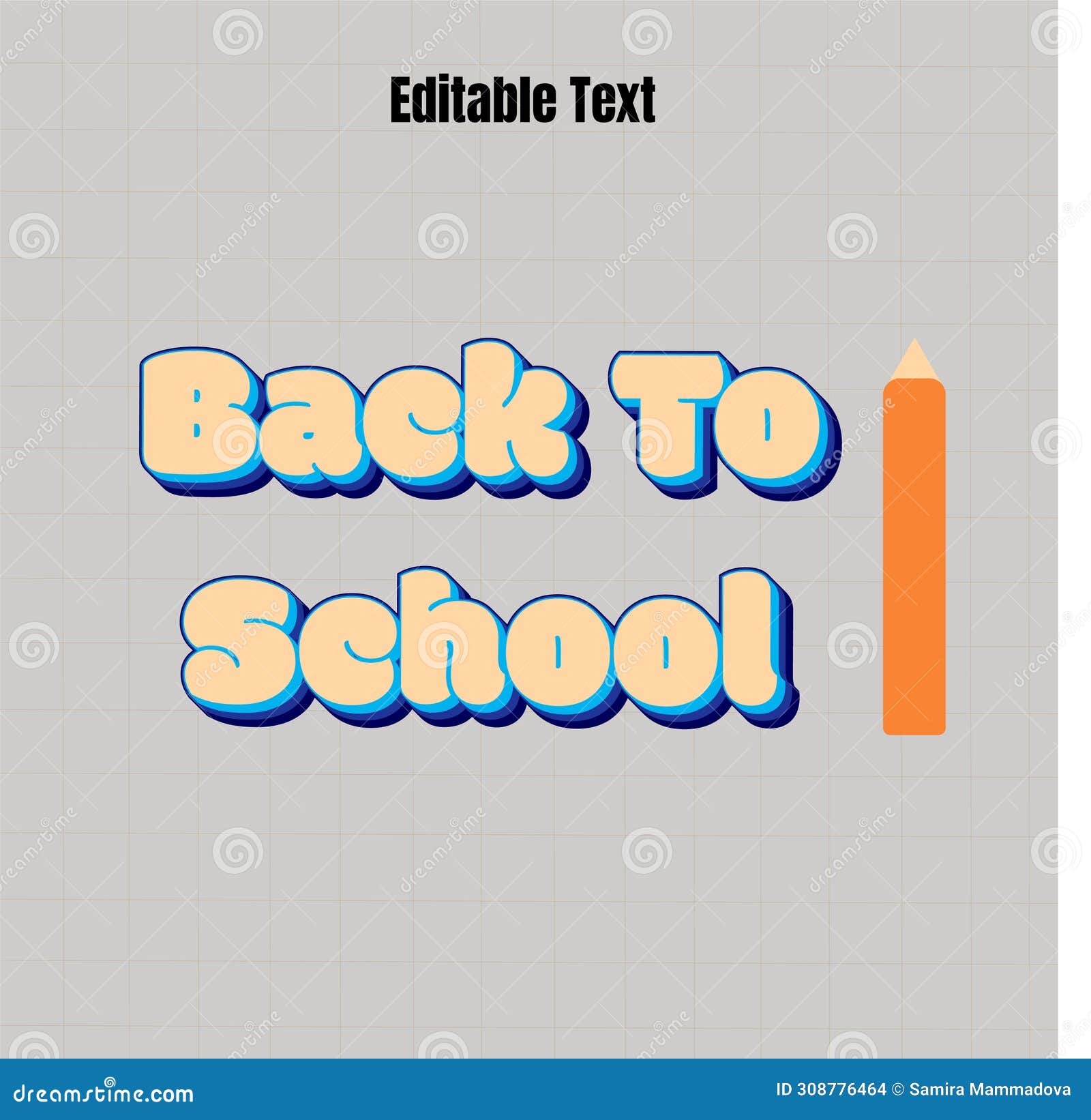 Back To School Vector Text Effect Stock Vector - Illustration of back ...