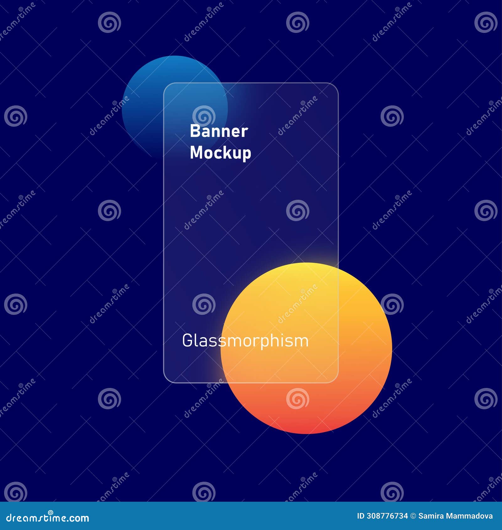 Glassmorphic Banner Mockup Design Stock Vector - Illustration of shapes ...
