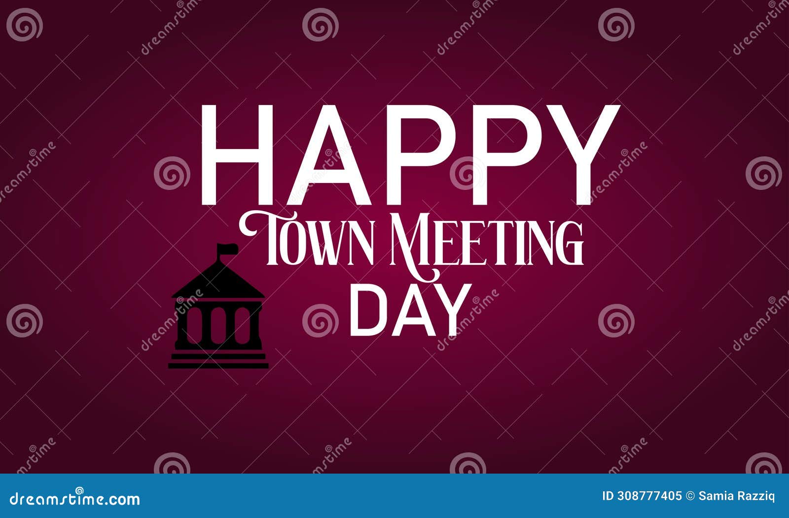Happy Town Meeting Day Beautiful Text and Background Design Stock ...