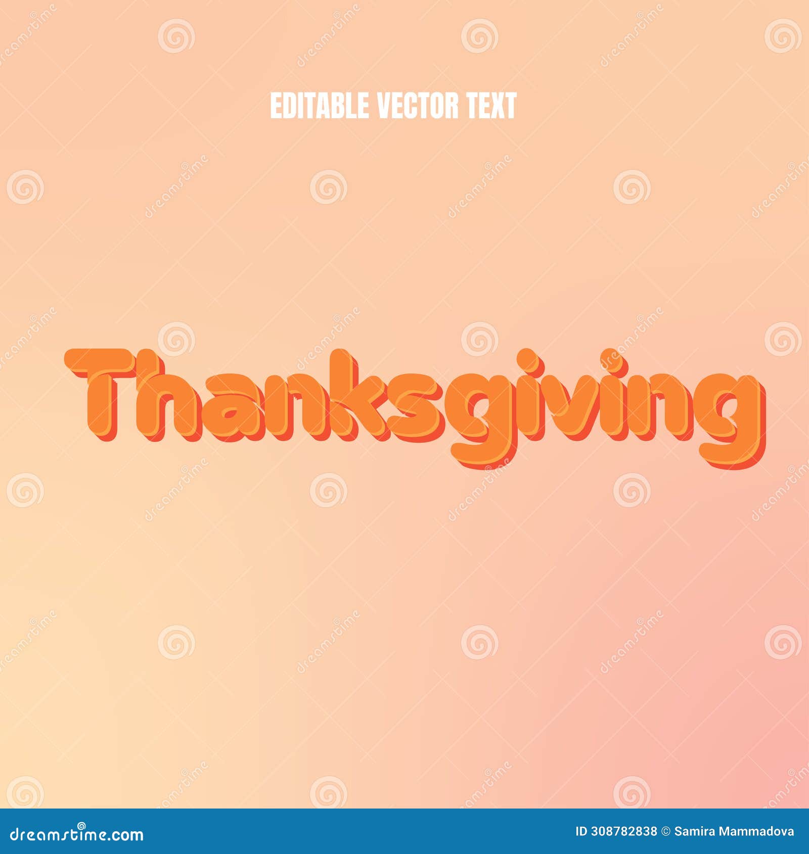 Thanksgiving Vector Text Effect Stock Vector - Illustration of vector ...