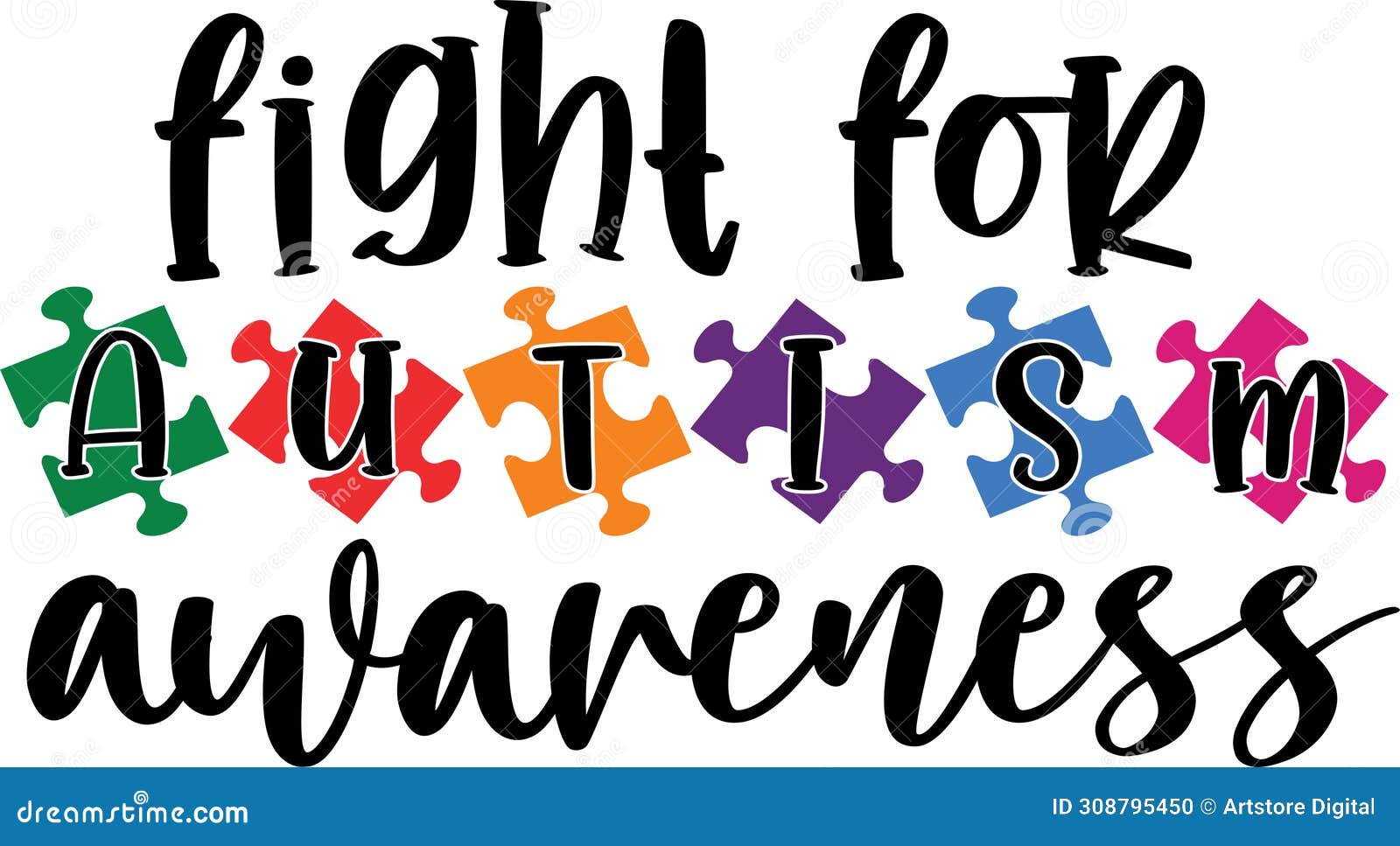 Fight for Autism Awareness, Proud Autism, Autism Day, Vector ...