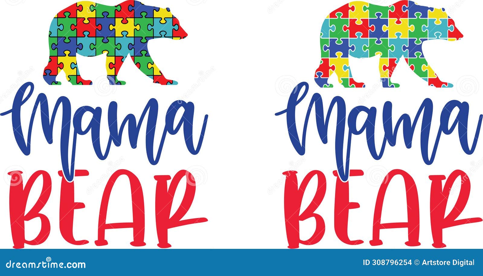 Mama Bear Autism, Proud Autism, Autism Day, Vector Illustration File ...