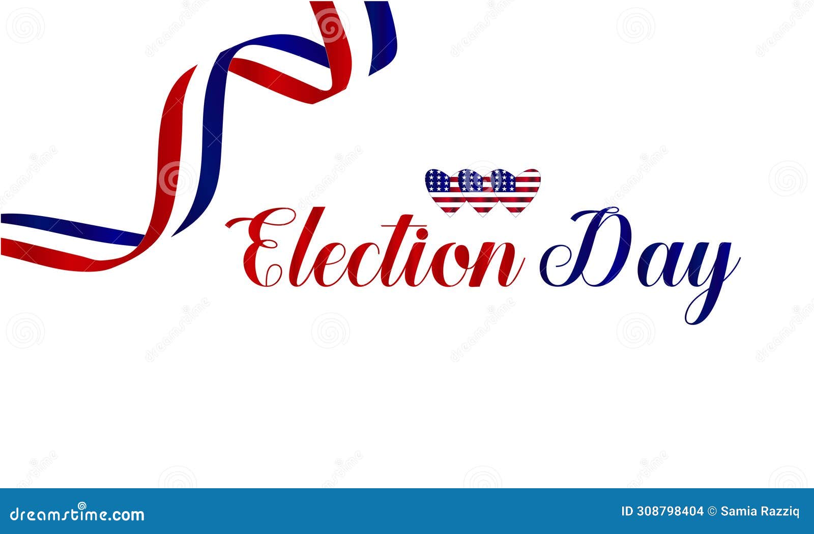 Election Day Text with Usa Flag and White Background Design Stock ...
