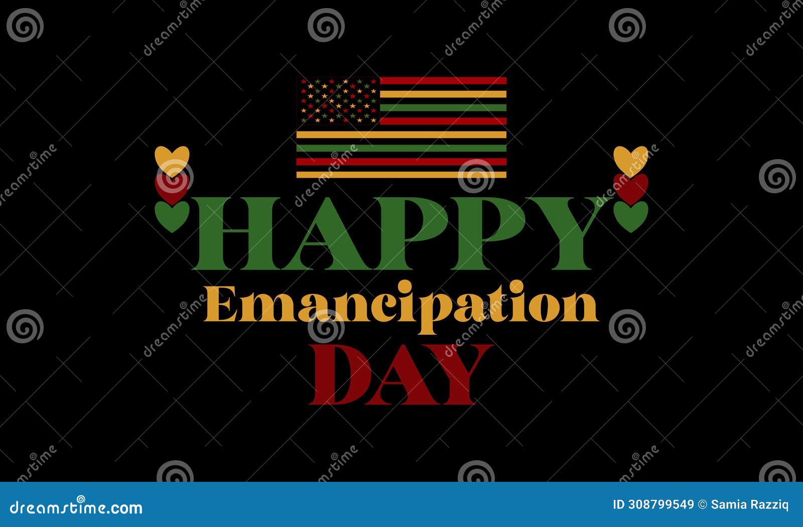 Happy Emancipation Day Stylish Text with Flag Background Illustration ...