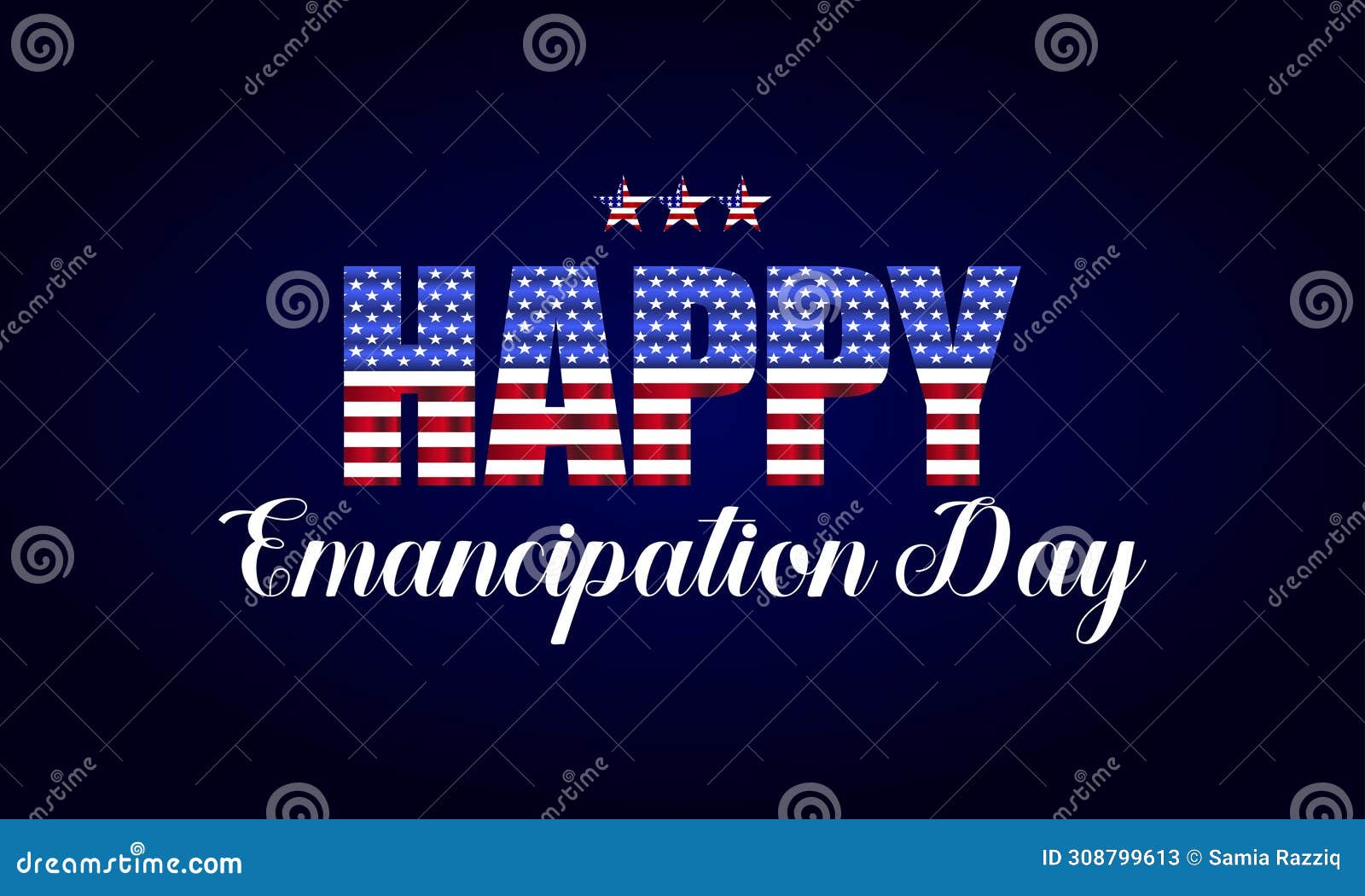 Happy Emancipation Day Stylish Text with Flag Background Illustration ...