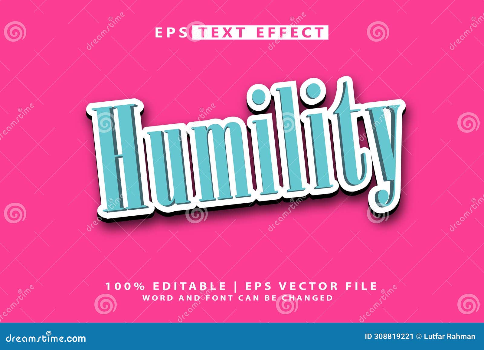 Humility 3d Editable Text Effect Vintage Color Stock Vector ...
