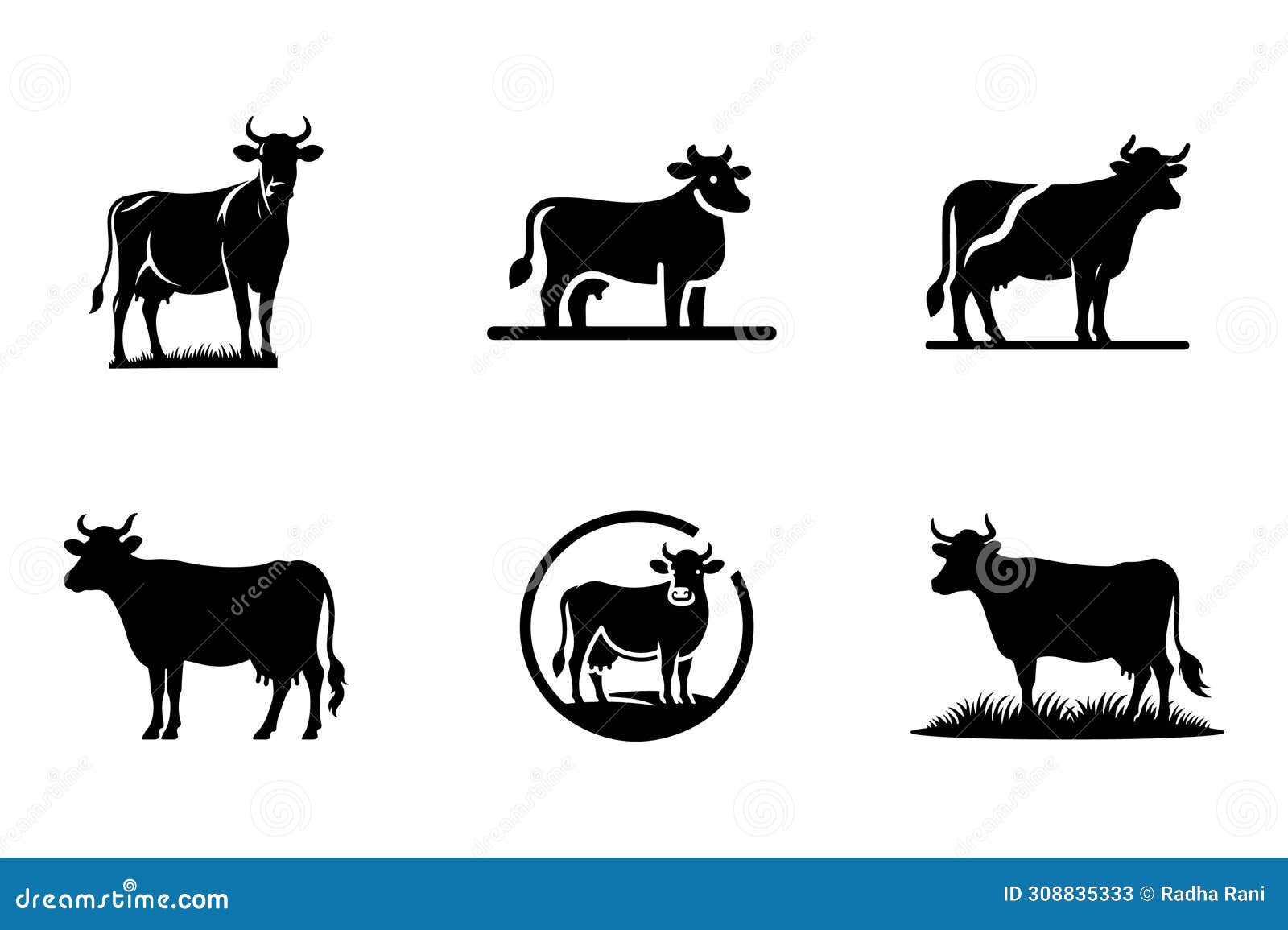 Cow Tracing Lonely Vector Illustration Stock Vector - Illustration of ...