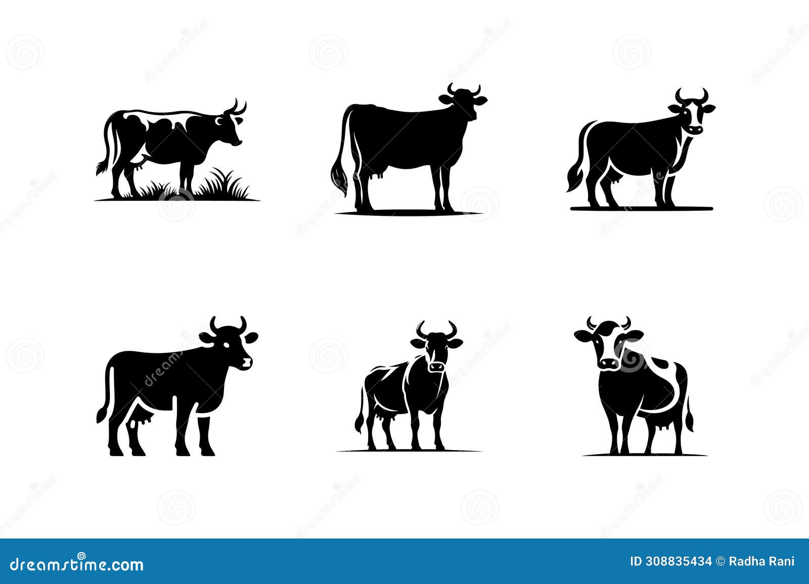 Cow Tracing Lonely Vector Illustration Stock Vector - Illustration of ...