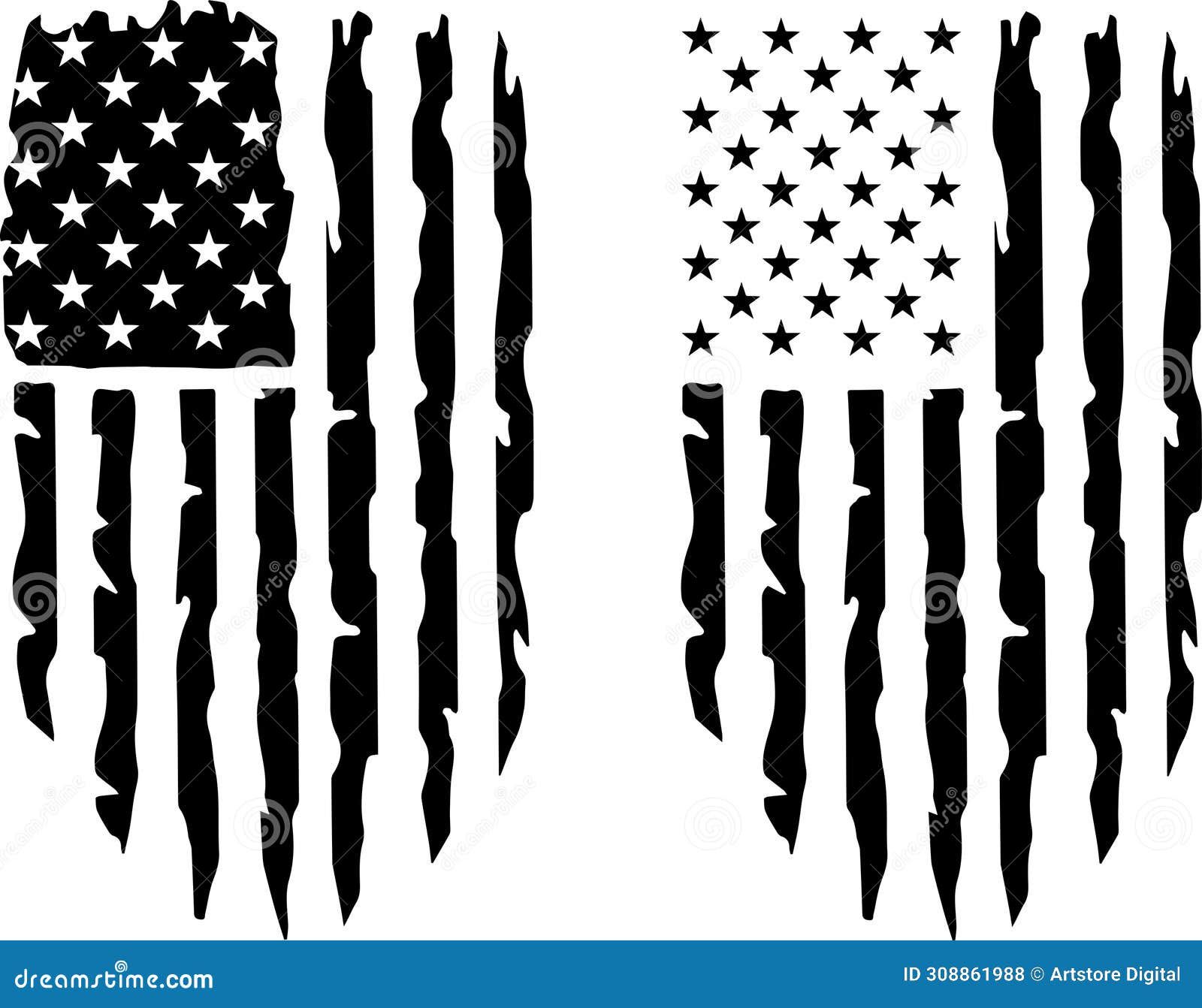 Distressed American Flag Waving In Resilience - Generative AI Stock ...