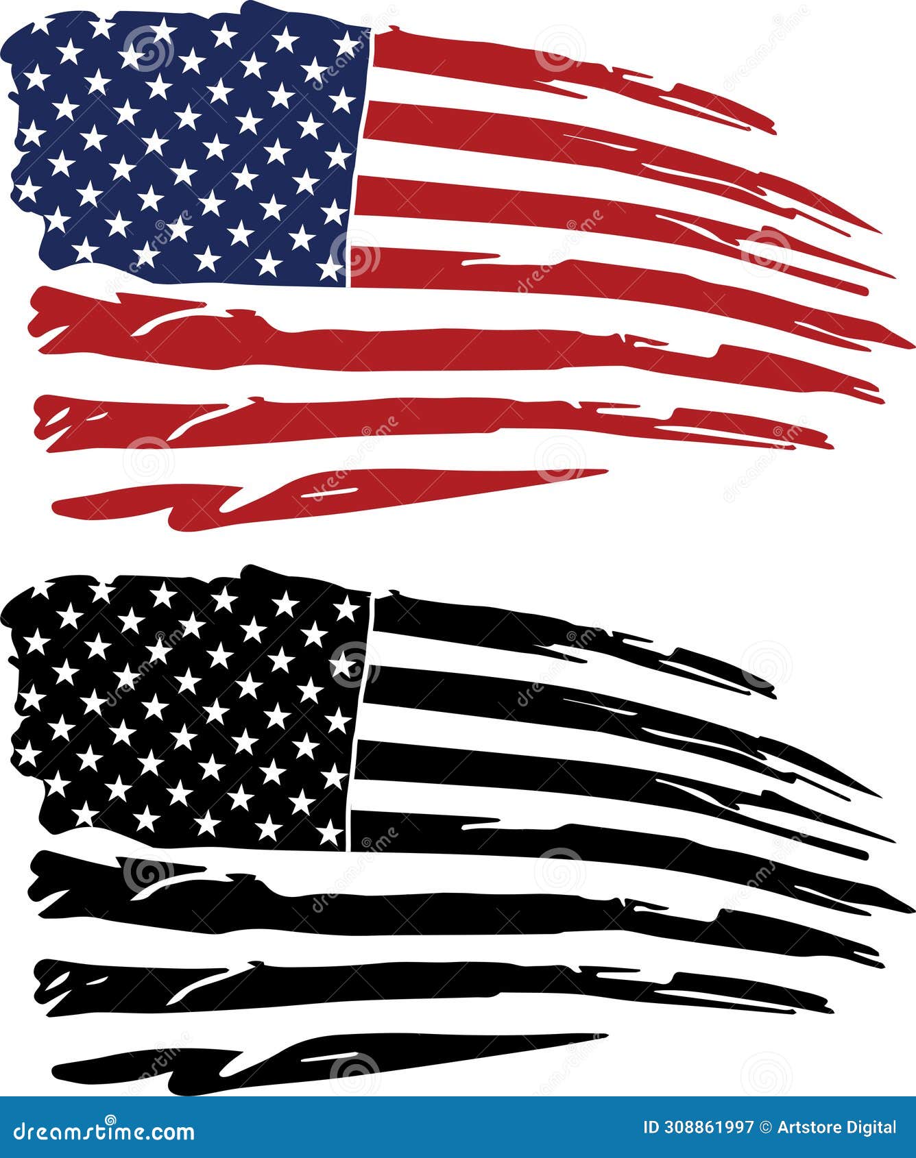 Distressed Flag We The People Preamble Text Cartoon Vector ...
