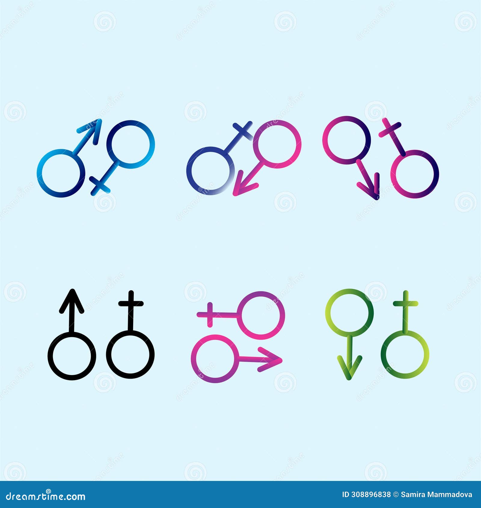 Colorful Gender Icon Button Stock Vector - Illustration of icons ...