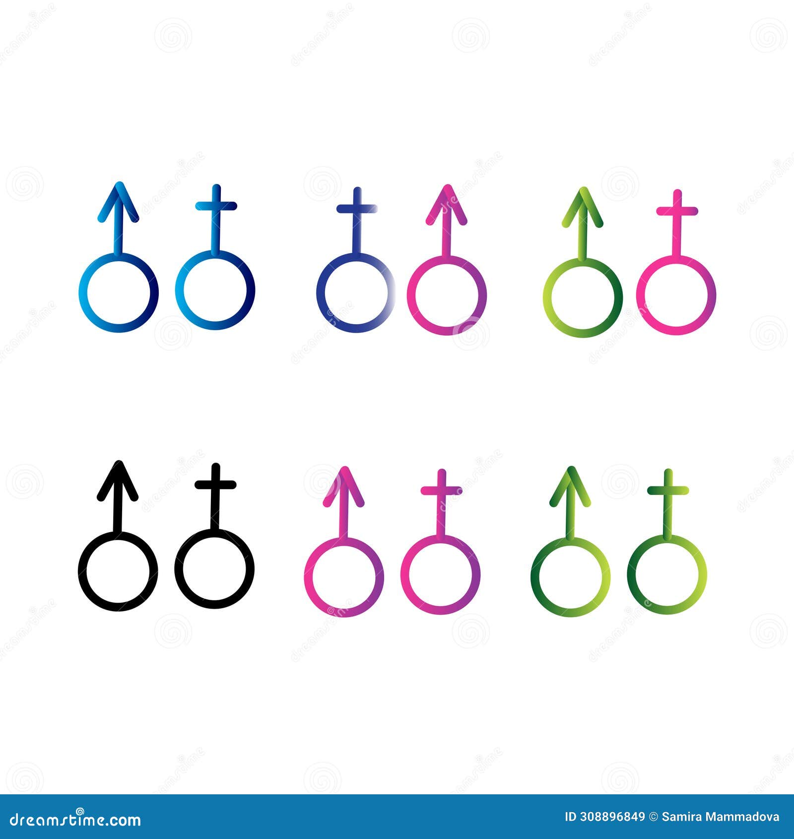 Colorful Gender Icon Button Stock Vector - Illustration of female ...