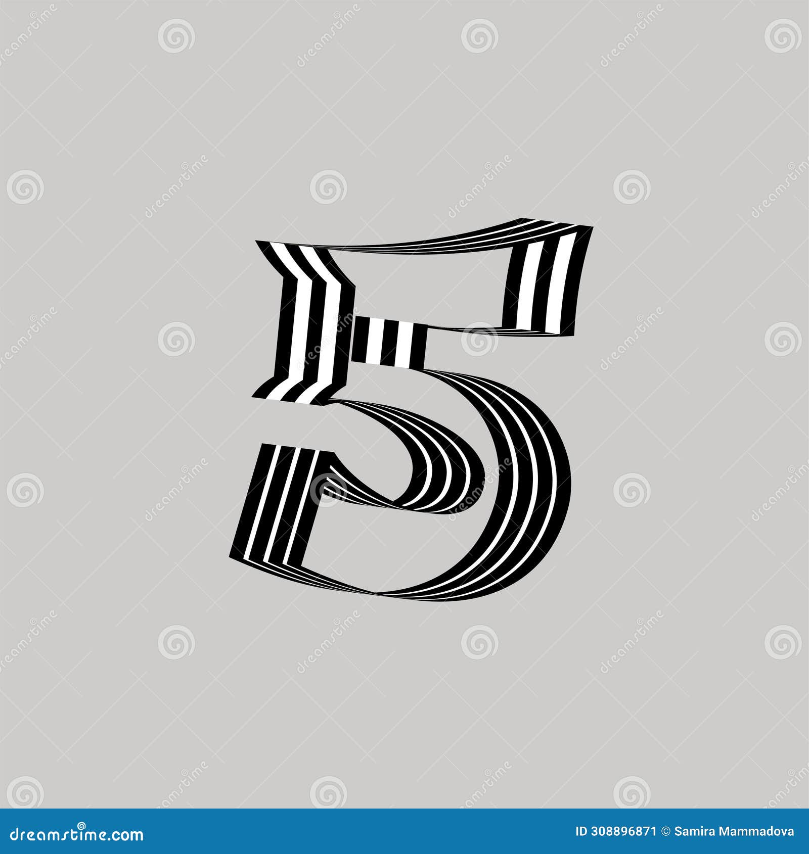 Number Five Vector Text Effect Stock Vector - Illustration of math ...