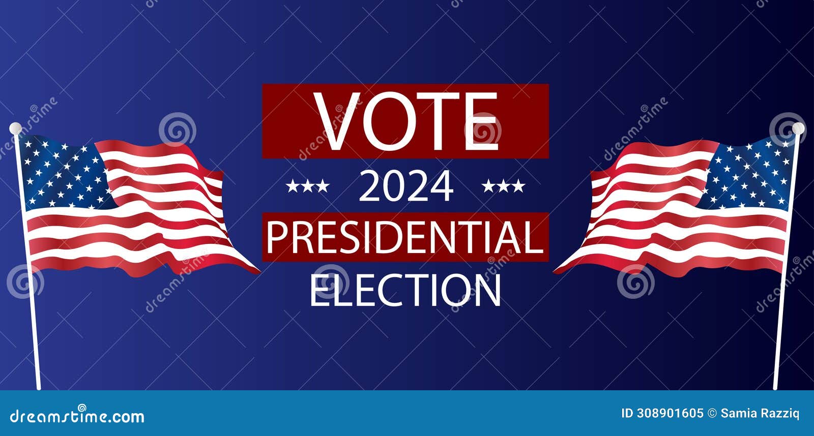 Vote Presidential Election 2024 Usa Text Illustration Design Stock ...