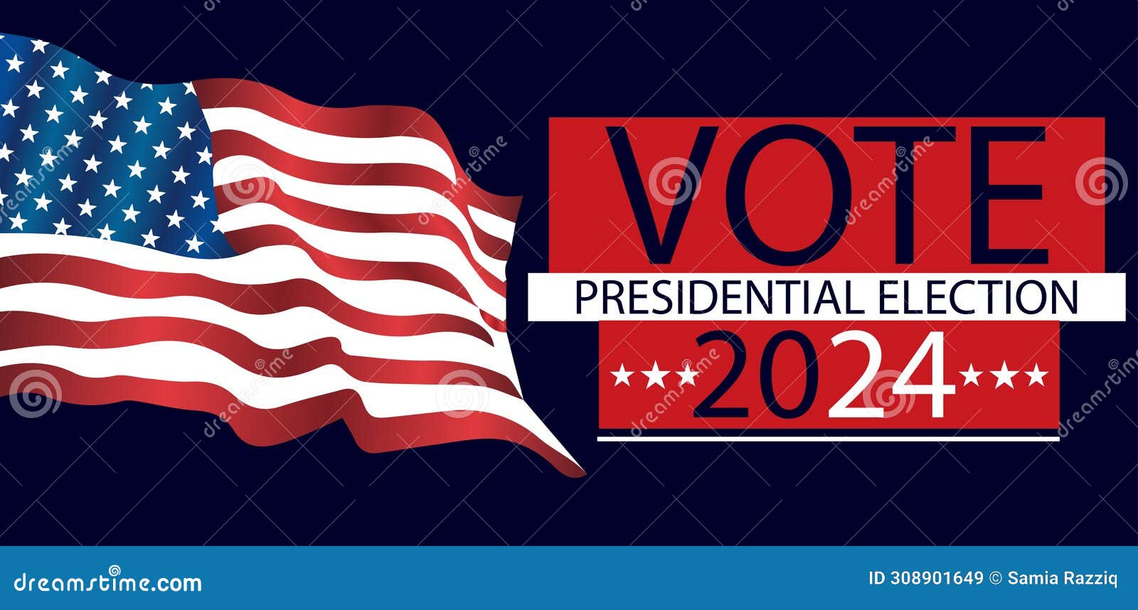 Vote Presidential Election 2024 Usa Text Illustration Design Stock ...
