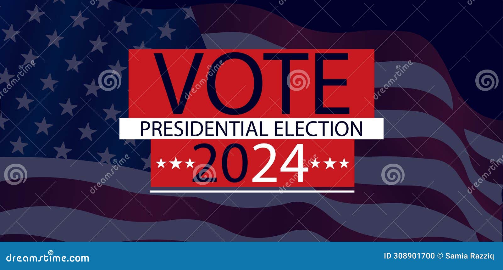 Vote Presidential Election 2024 Usa Text Illustration Design Stock ...