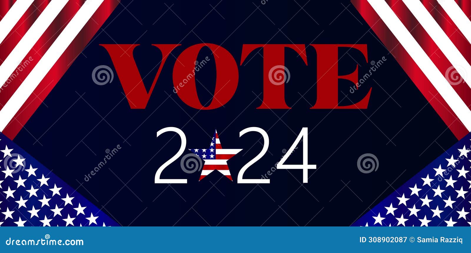 Vote Presidential Election 2024 Usa Text Illustration Design Stock ...