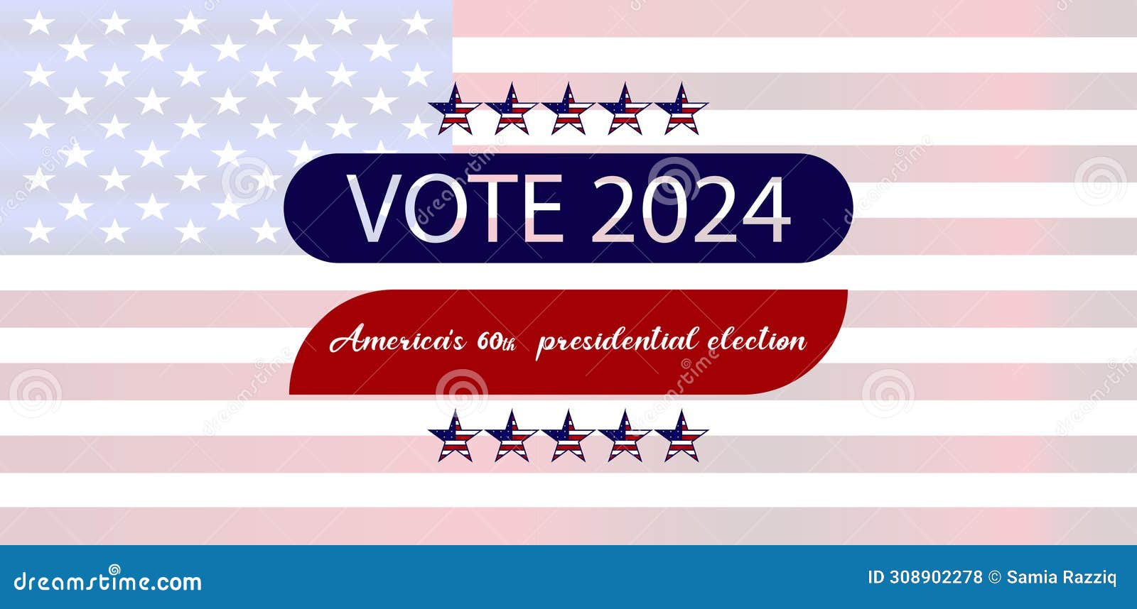 Vote Presidential Election 2024 Usa Text Illustration Design Stock ...
