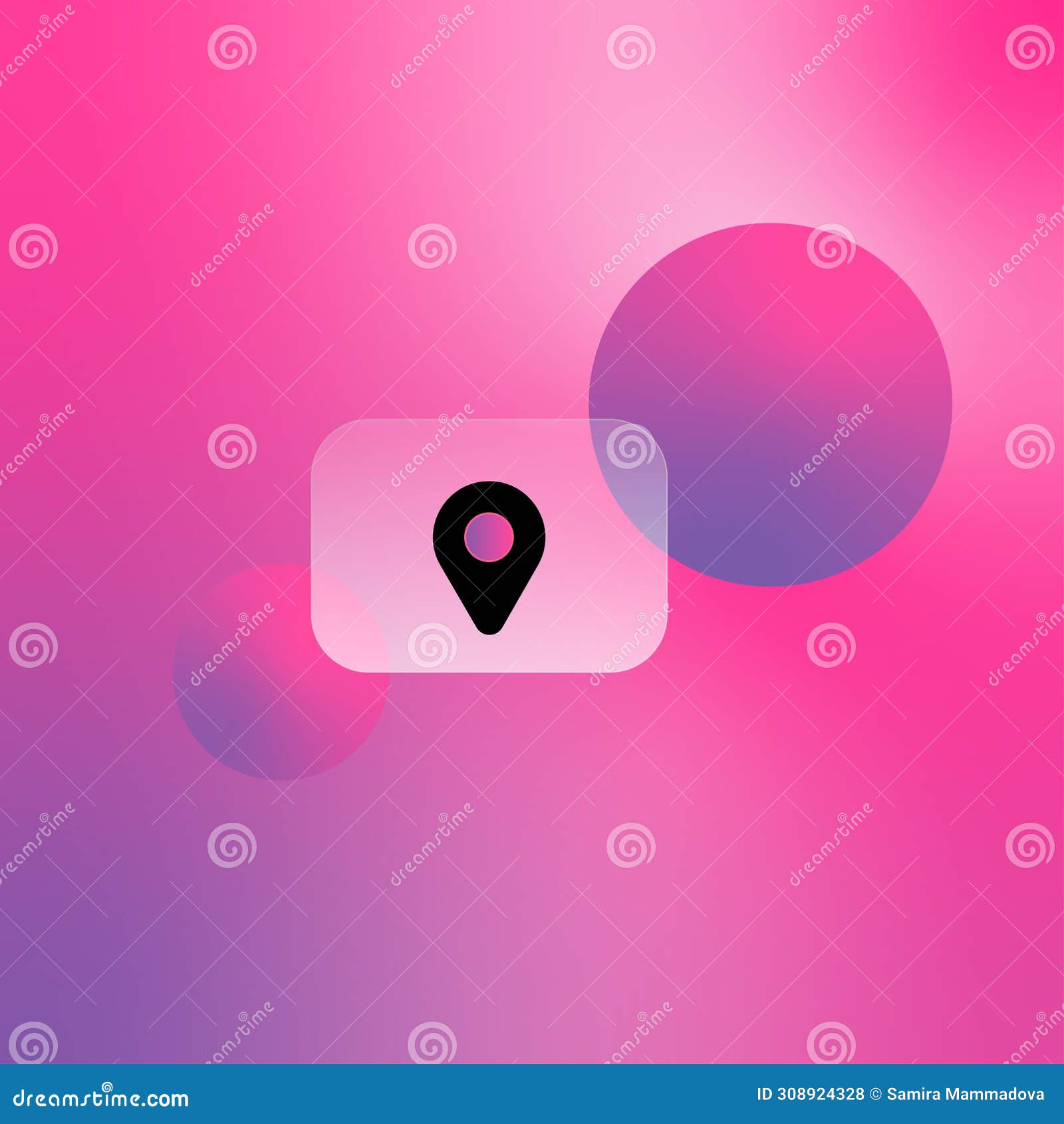 Glassmorphic Location Social Media Icon Button Stock Vector ...