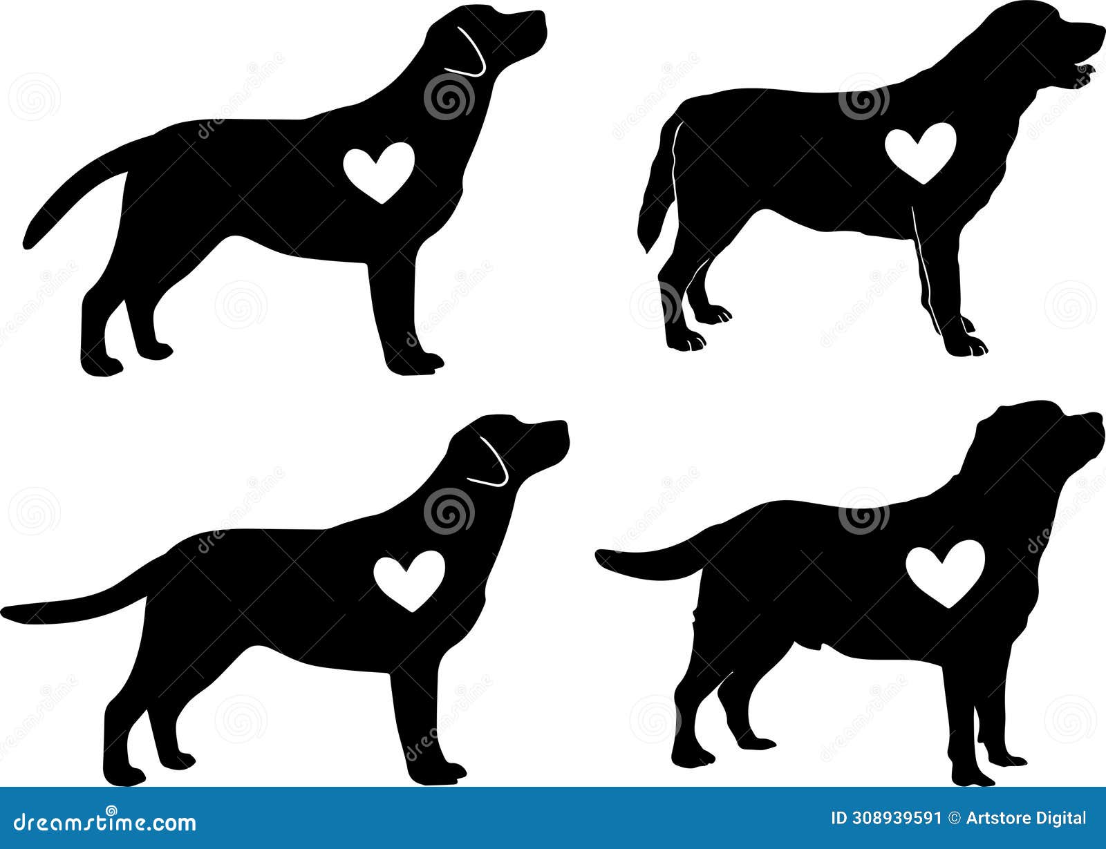 Labrador Retriever Heart, Dog, Animal, Pet, Vector Illustration File ...