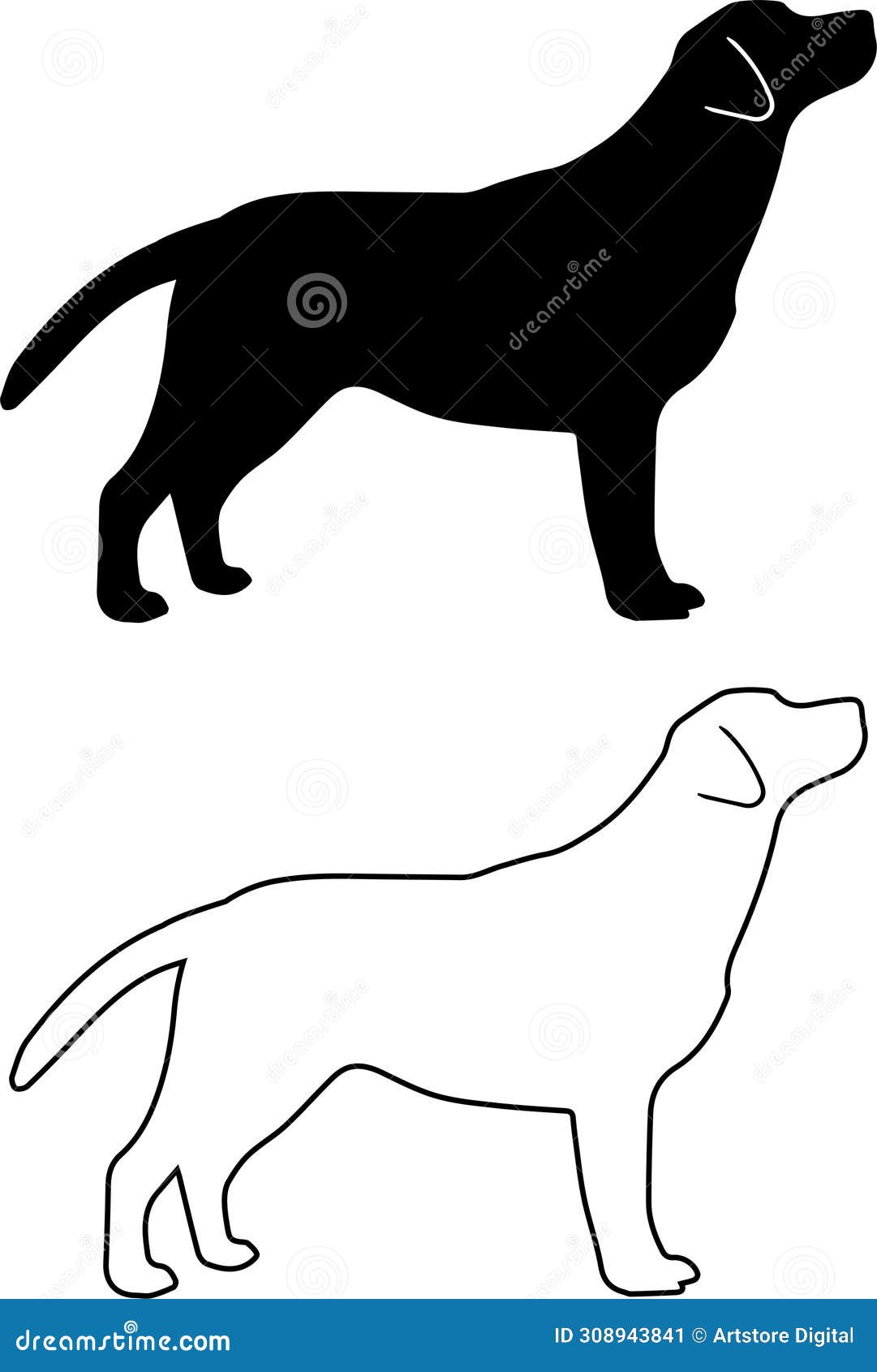 Labrador Retriever Outline, Dog, Animal, Pet, Vector Illustration File ...