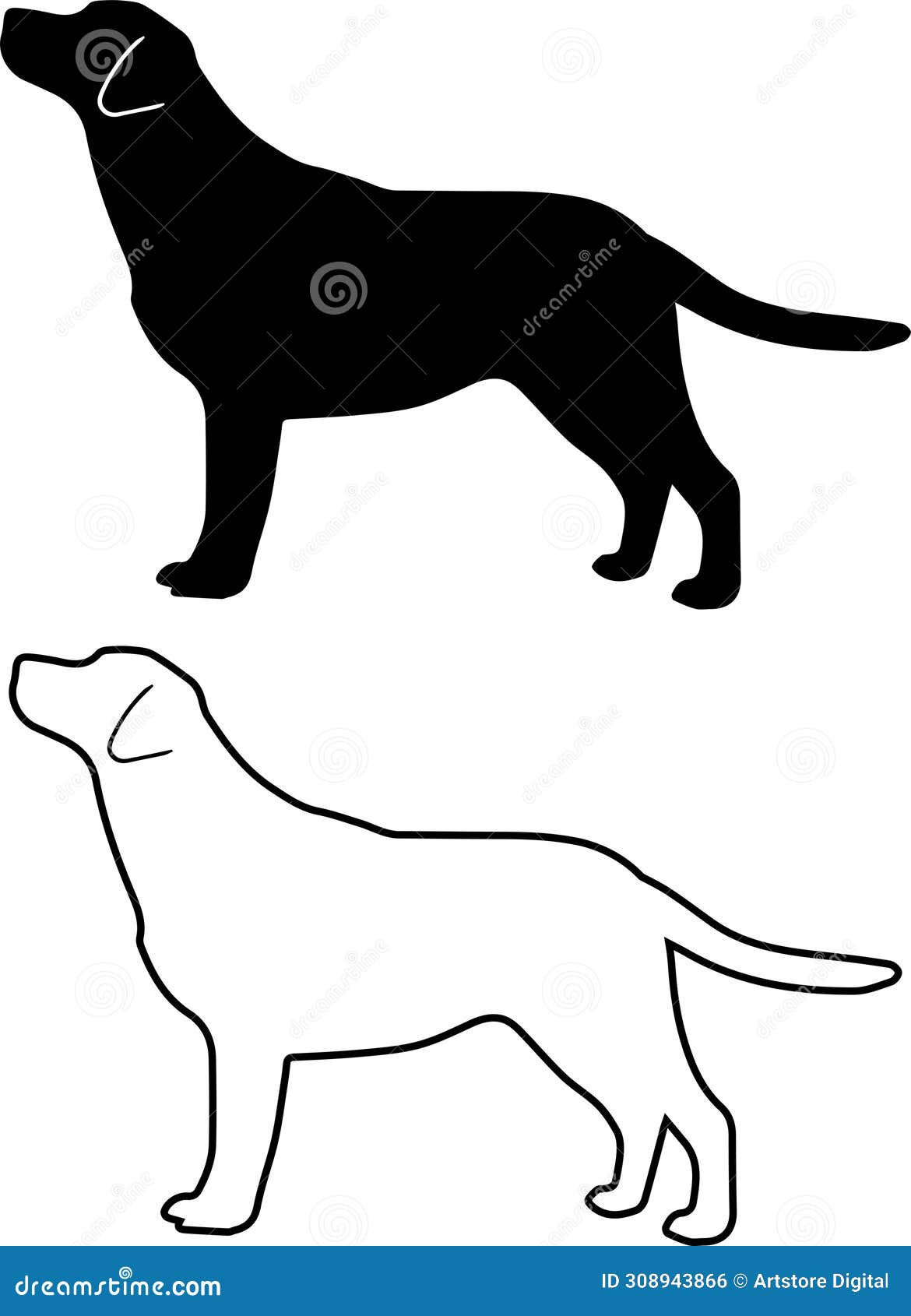 Labrador Retriever Outline, Dog, Animal, Pet, Vector Illustration File ...