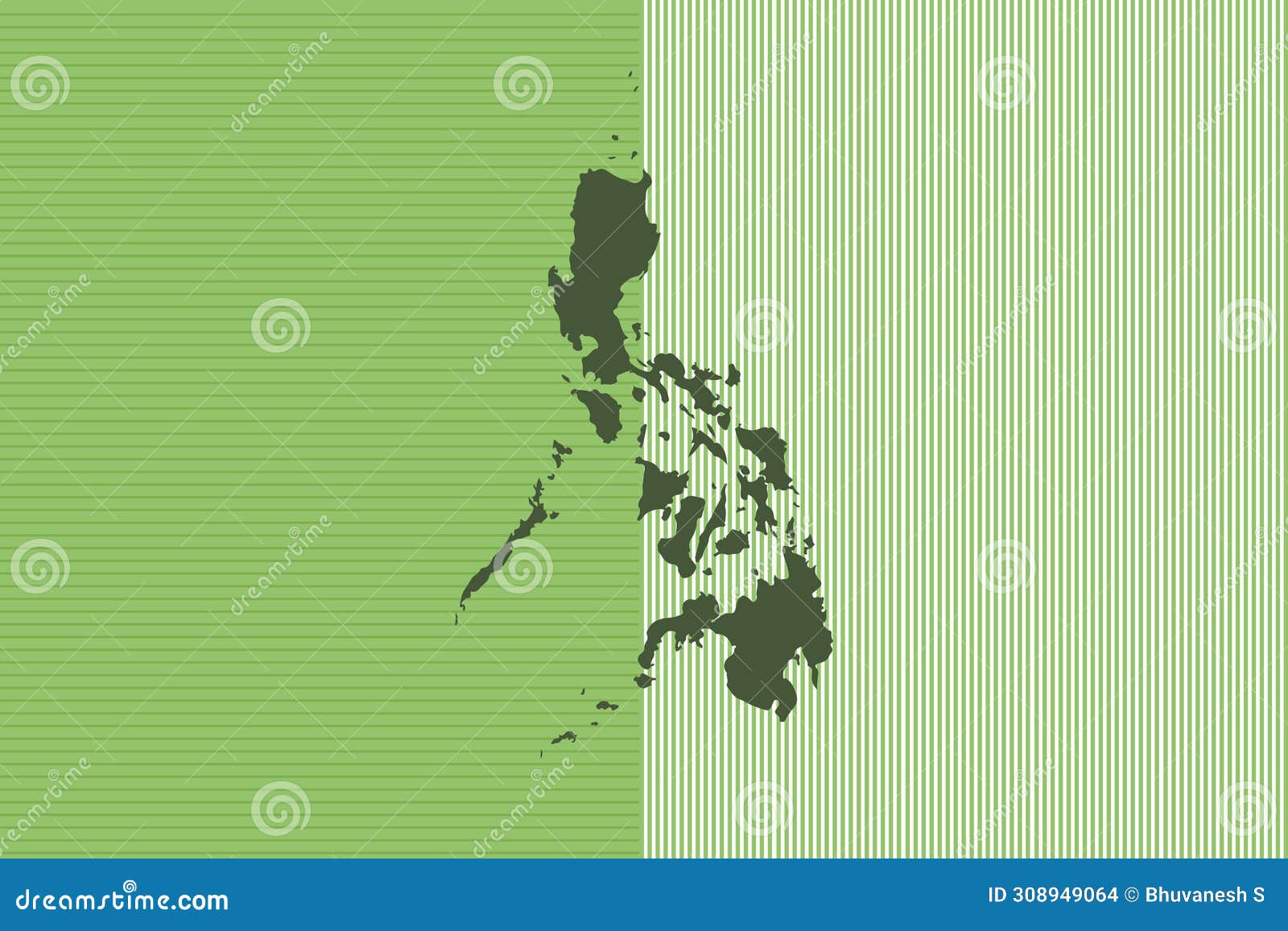 Nature Colored Map Design Concept with Green Stripes Isolated of ...