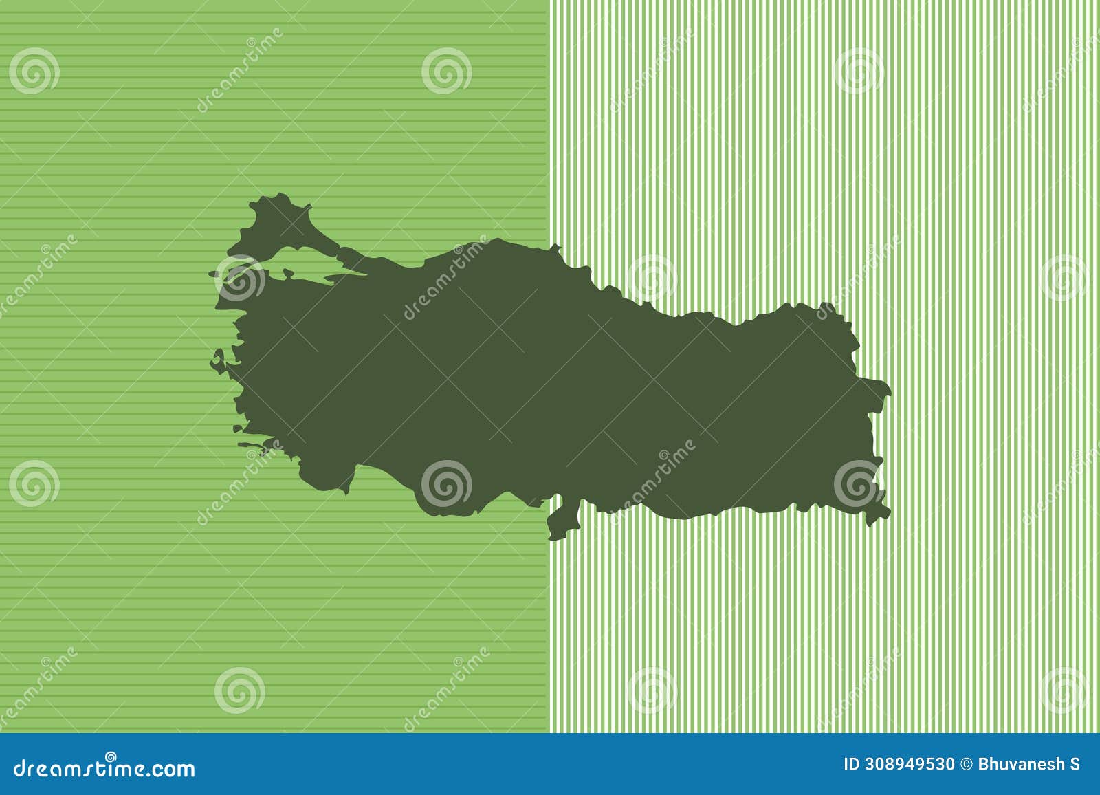 Nature Colored Map Design Concept with Green Stripes Isolated of ...