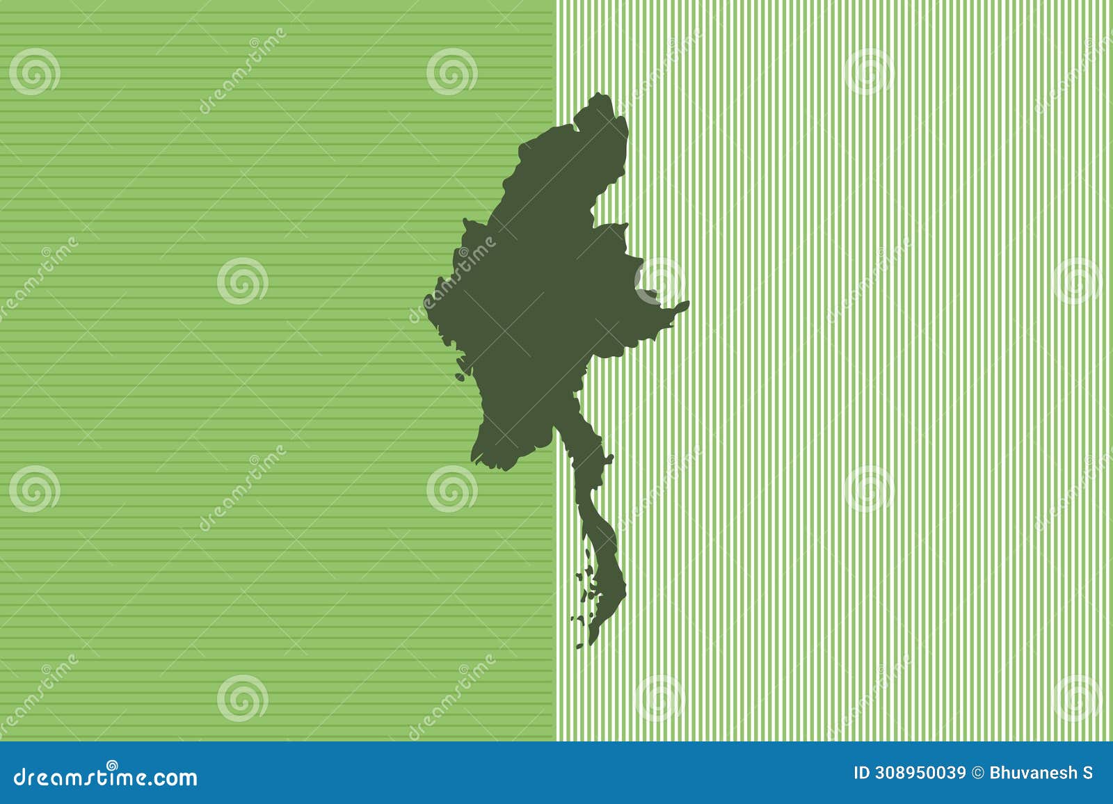 Nature Colored Map Design Concept with Green Stripes Isolated of ...