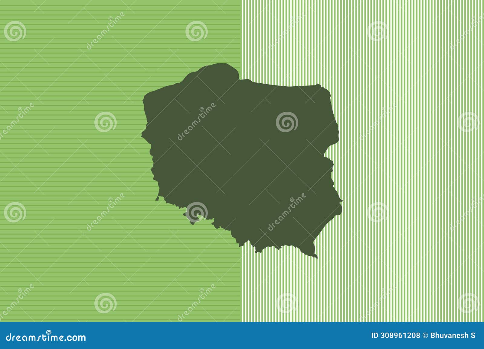 Nature Colored Map Design Concept with Green Stripes Isolated of ...