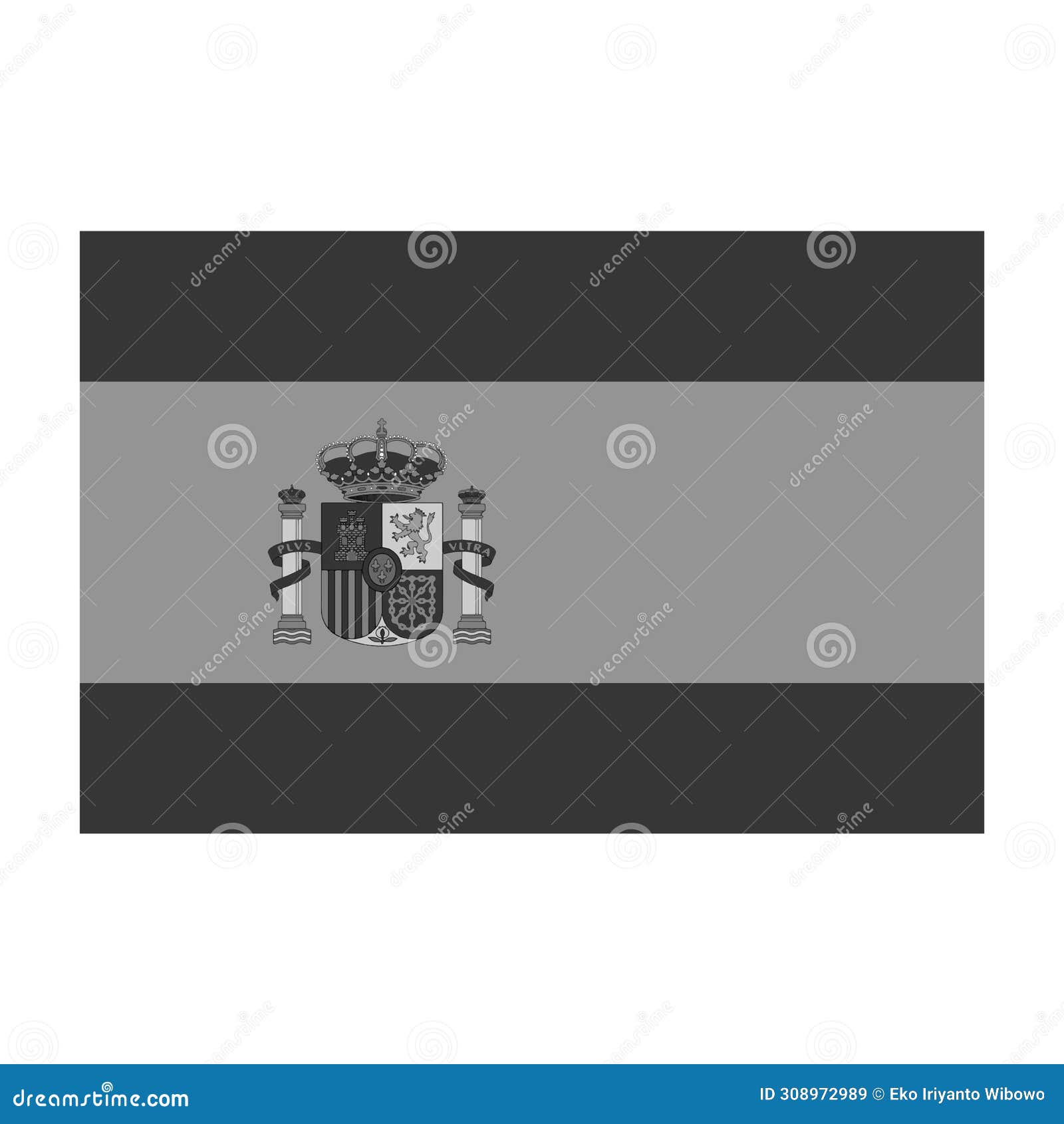 Spain Flag Original Black and White Stock Vector - Illustration of ...