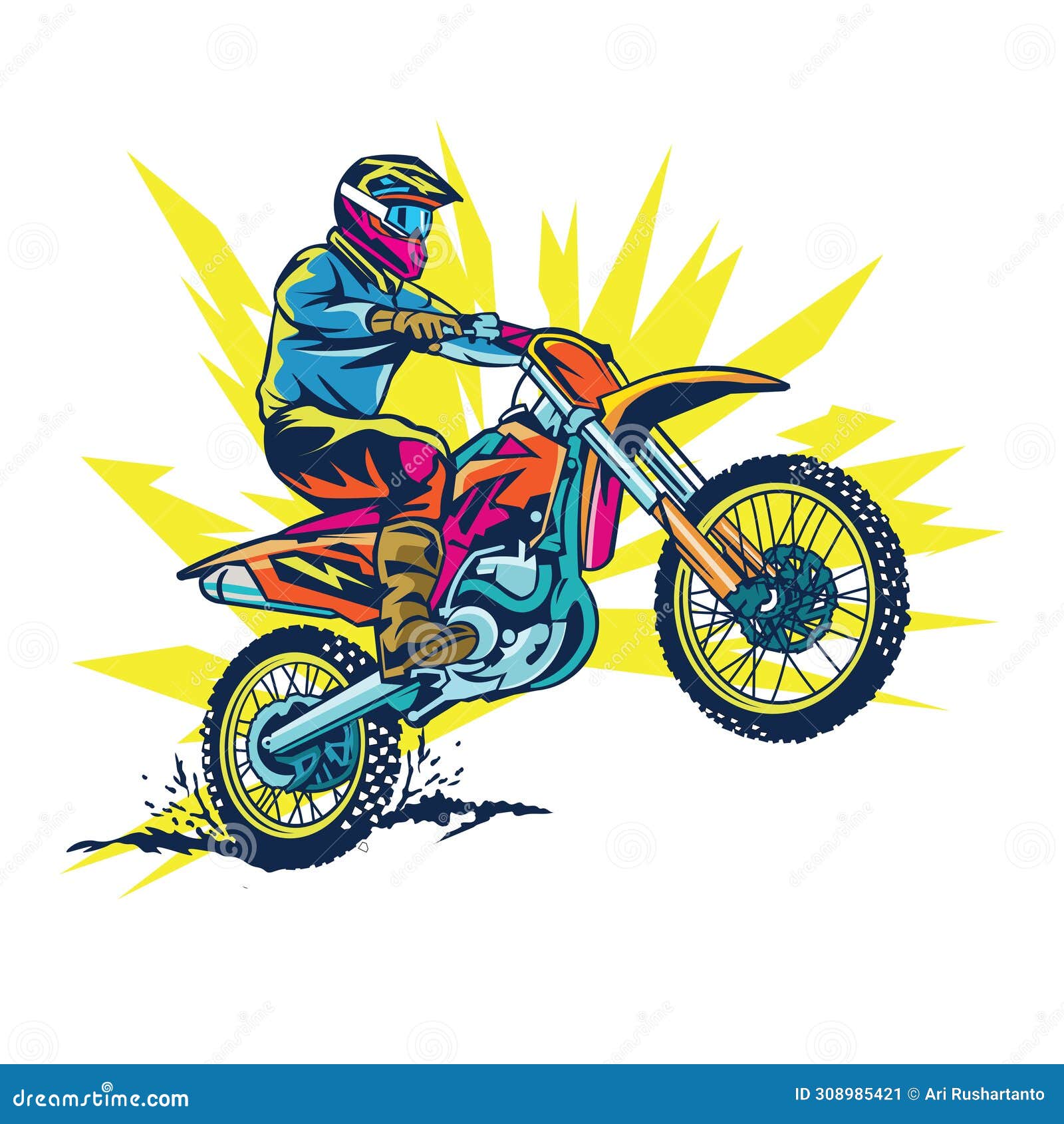 Enduro Logo Vector Design. Dirt Splash. Extreme Off Road Motorcycle ...