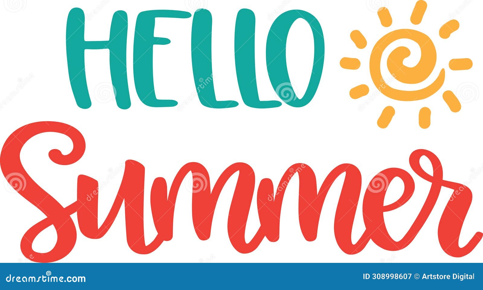 Hello Summer, Sun, Summer Holiday, Vector Illustration Filei Stock ...
