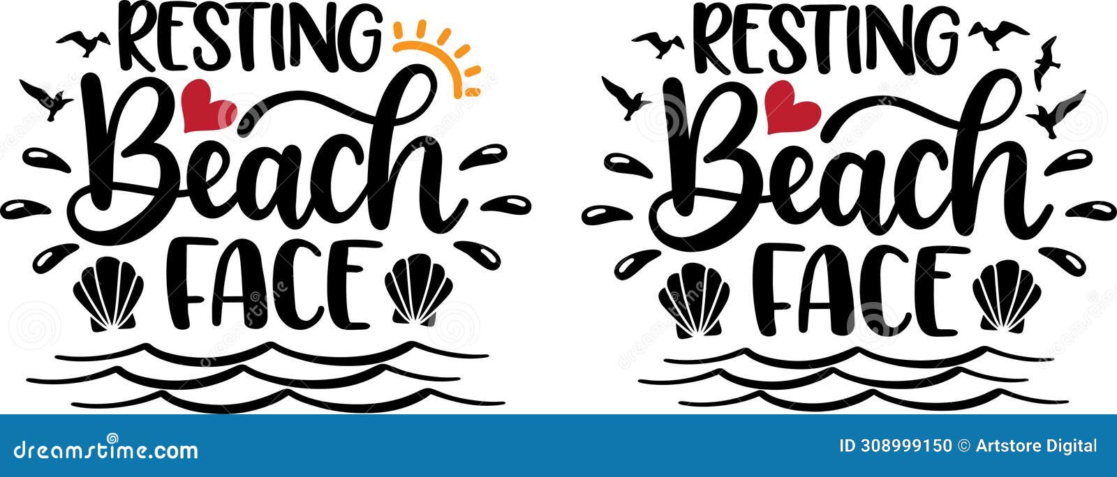 Resting Beach Face, Summer Holiday, Vector Illustration Filei Stock ...