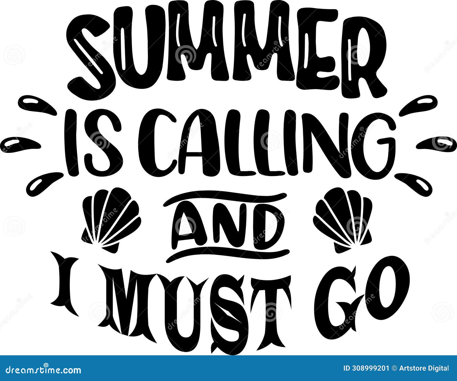 Summer is Calling and I Must Go, Beach, Summer Holiday, Vector ...