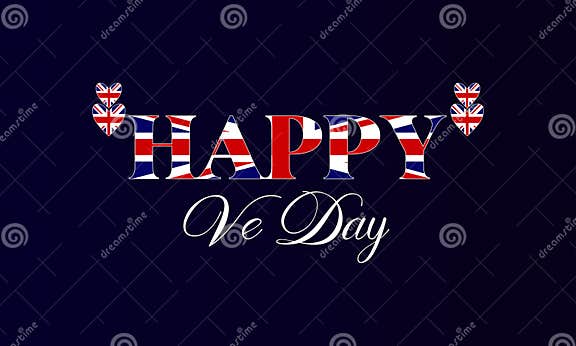 Happy Ve Day Text with Flag and Blue Gradient Background Design Stock ...