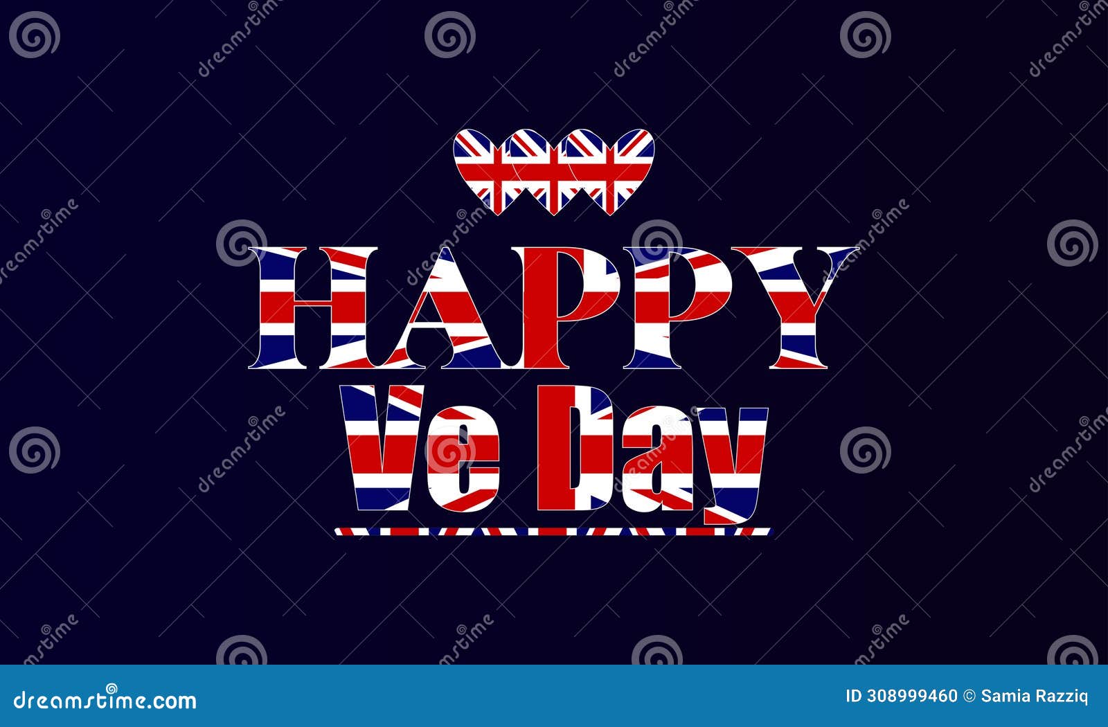 Happy Ve Day Text with Flag and Blue Gradient Background Design Stock ...