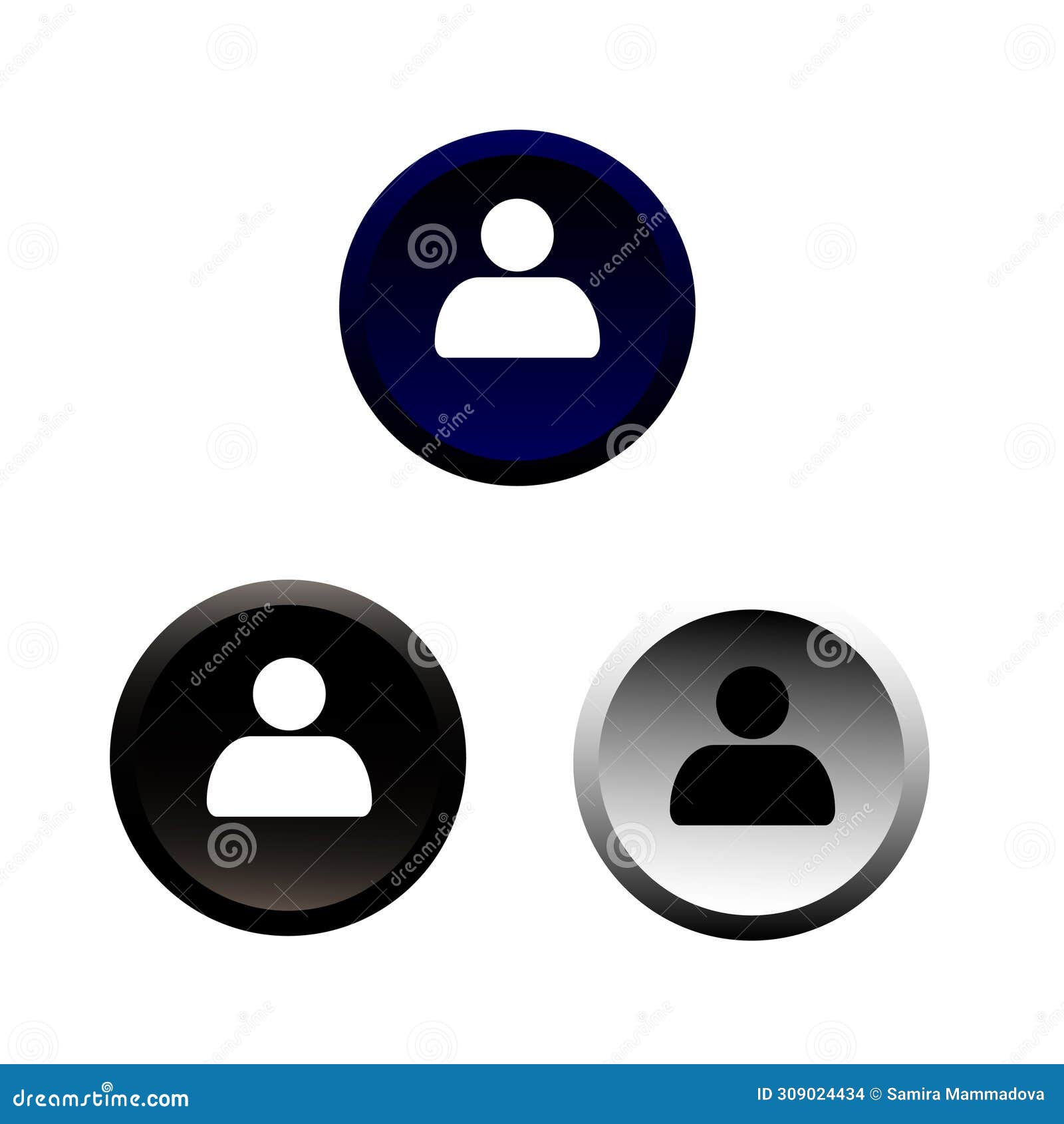 User Icon Button on Social Media Stock Illustration - Illustration of ...