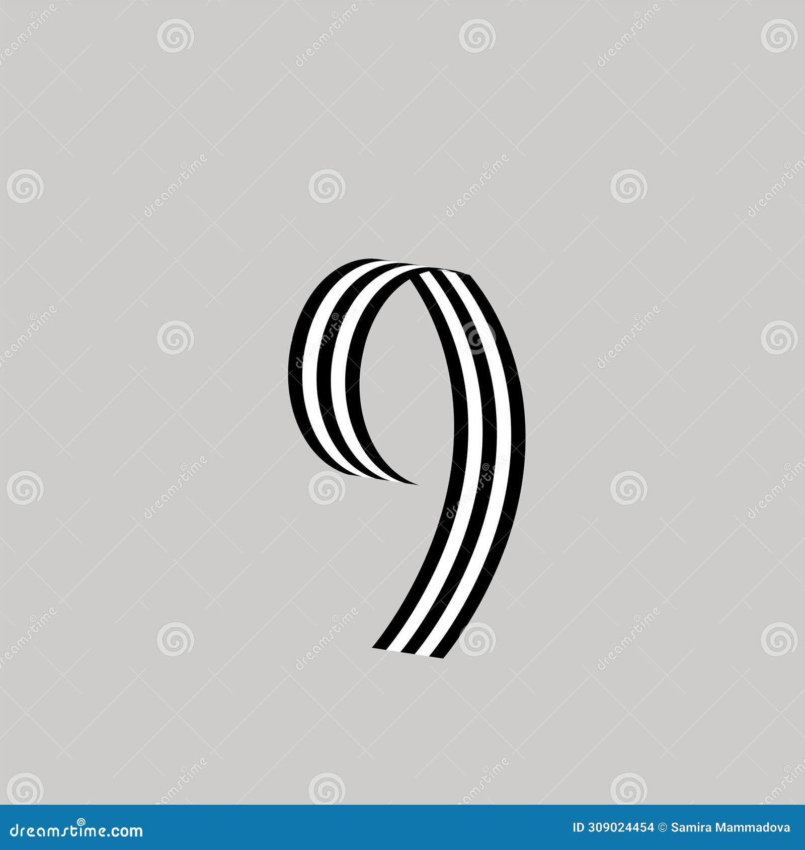Numbers Nine Vector Text Effect Stock Vector - Illustration of five ...