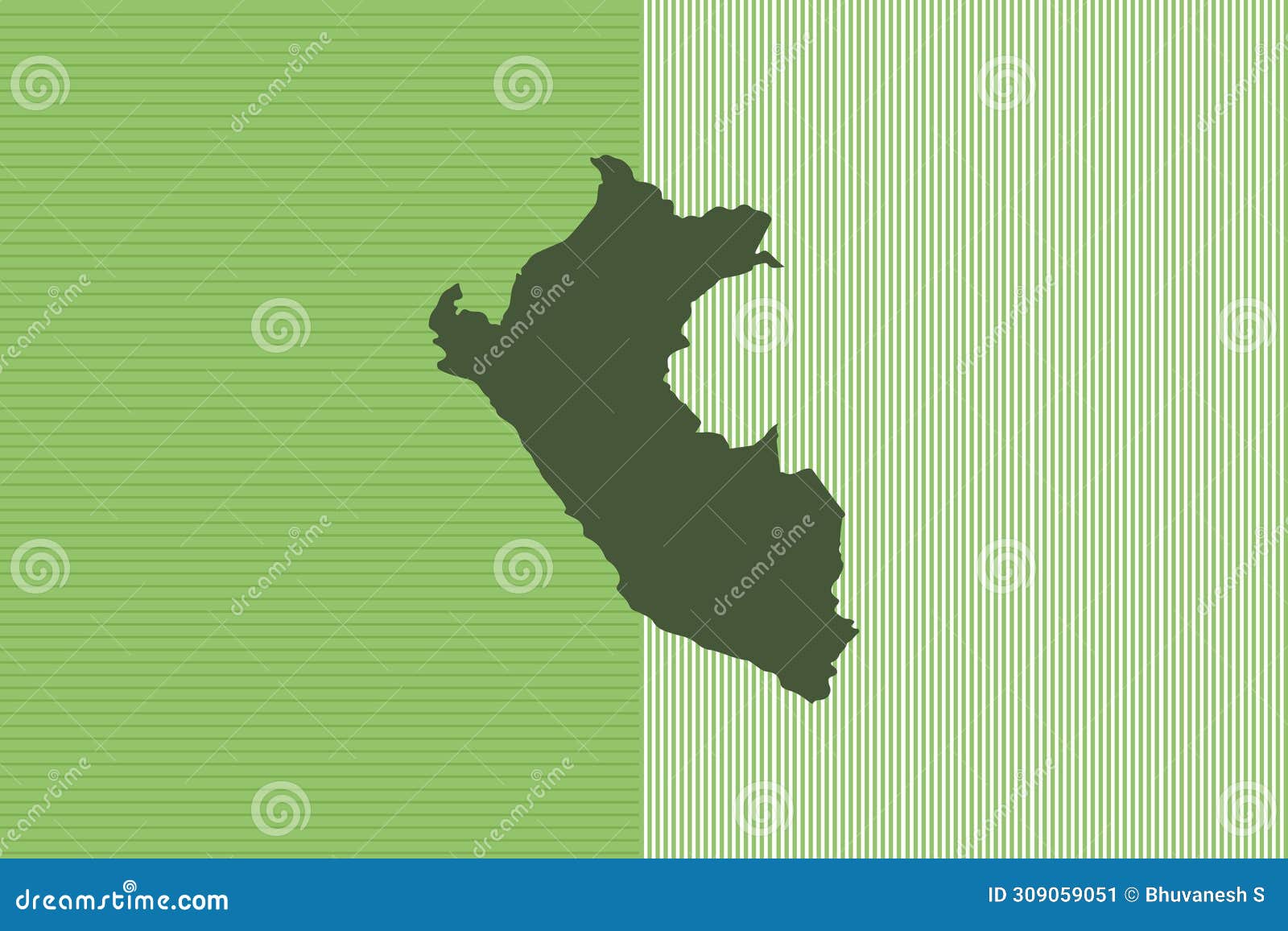 Nature Colored Map Design Concept with Green Stripes Isolated of ...