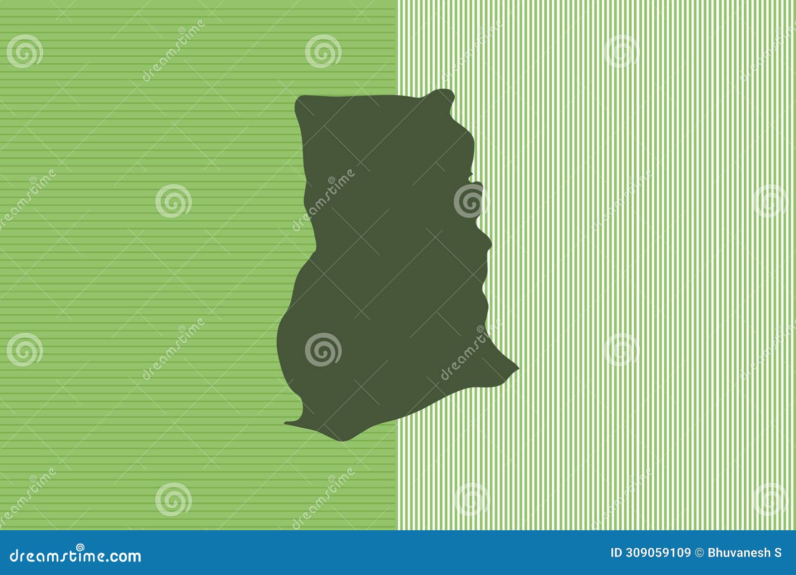 Nature Colored Map Design Concept with Green Stripes Isolated of ...