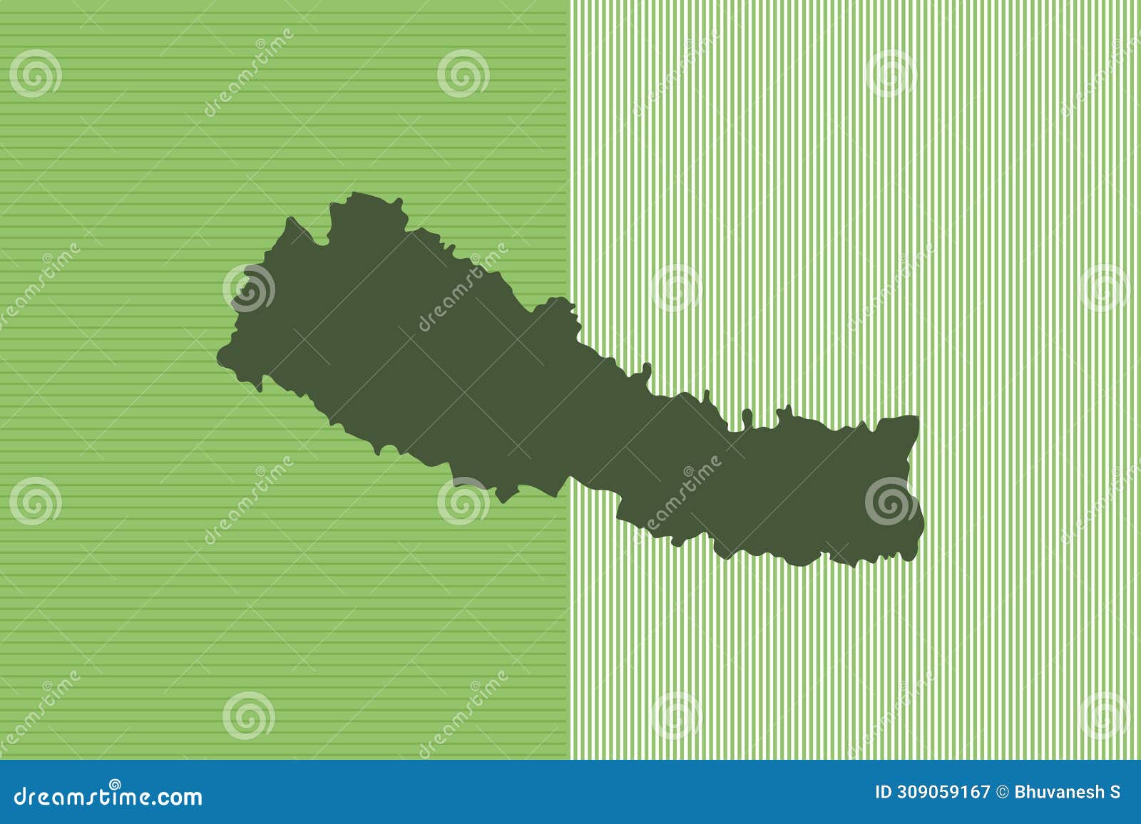 3D Map Green Of Nepal On White Background Royalty-Free Cartoon ...