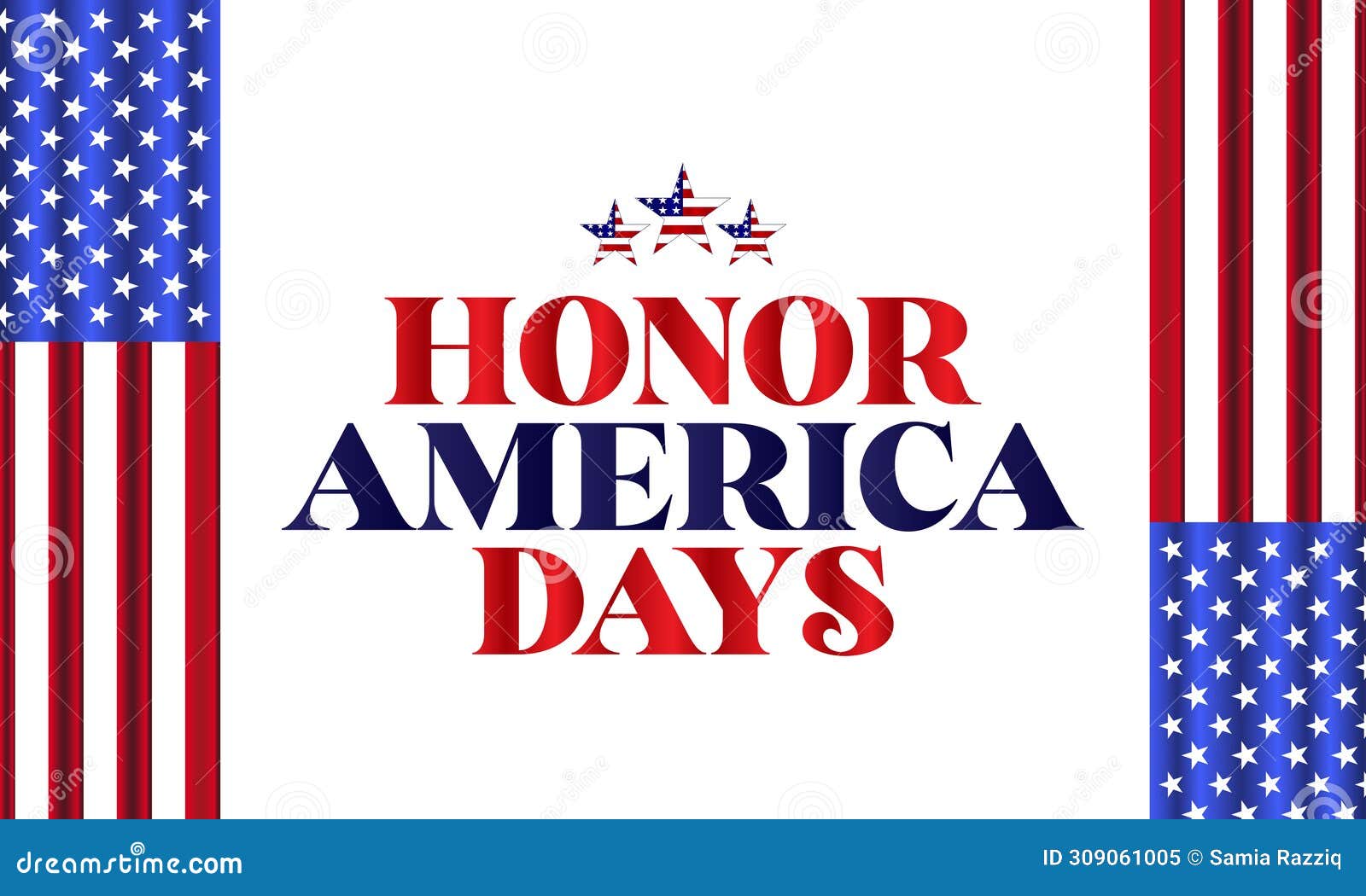 Honor America Days Text with Usa Flag Background Design Stock ...