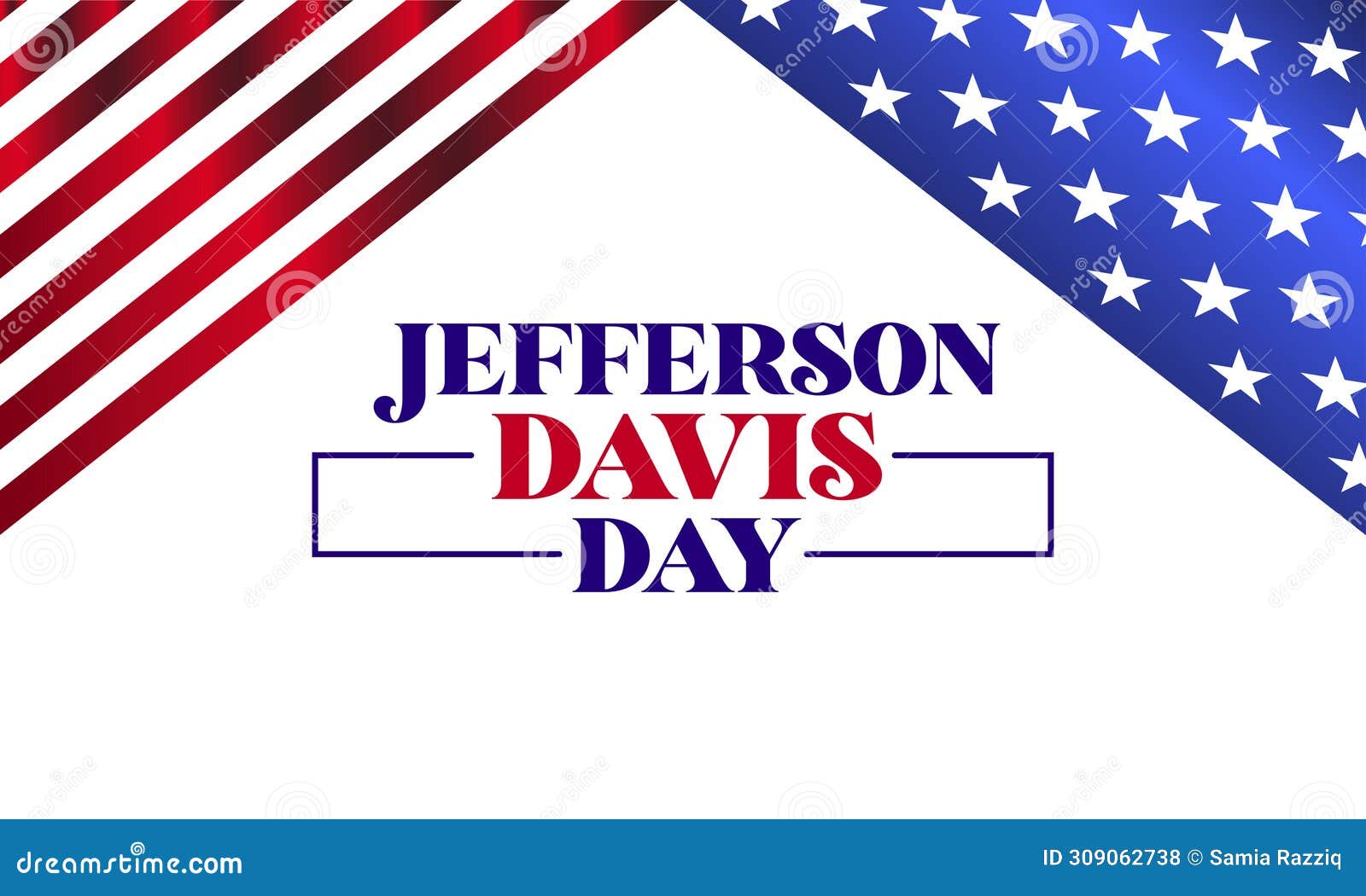 Jefferson Davis Day Text with Usa Flag Background Design Stock Vector ...