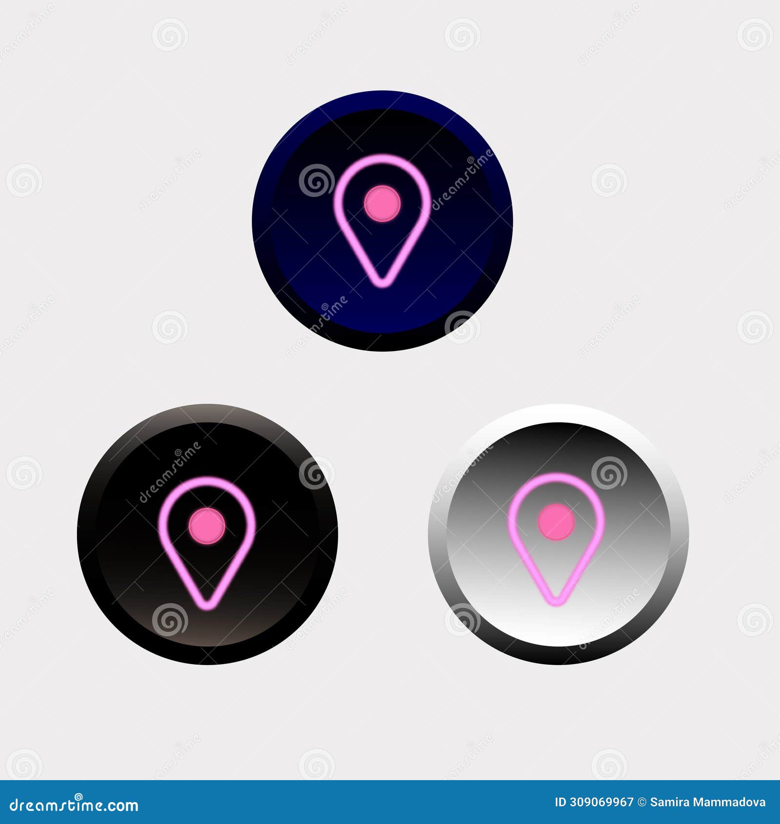 Neomorphic Pin Icon Elements Stock Vector - Illustration of icon, plane ...