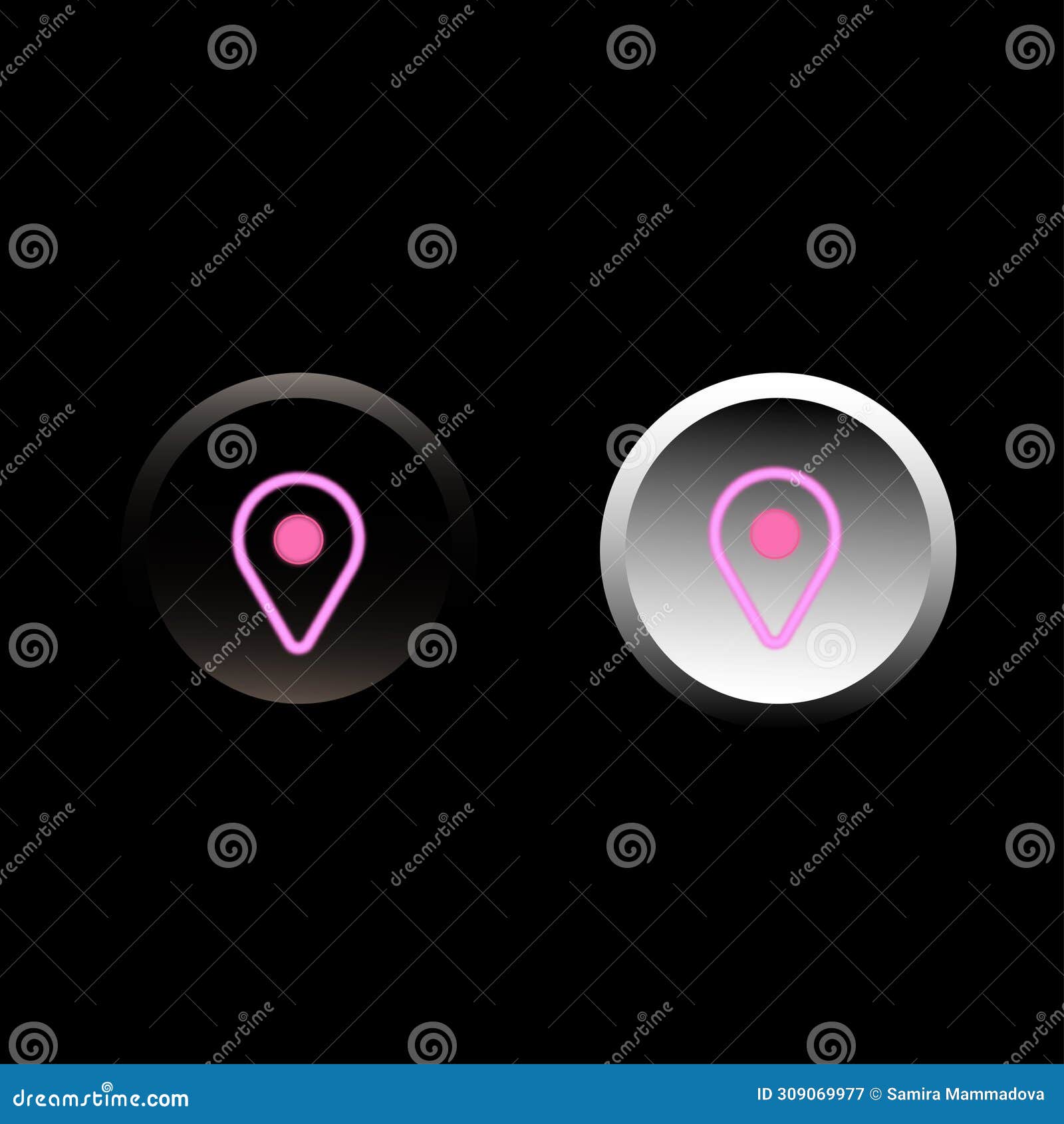 Neomorphic Pin Icon Elements Stock Vector - Illustration of gender ...