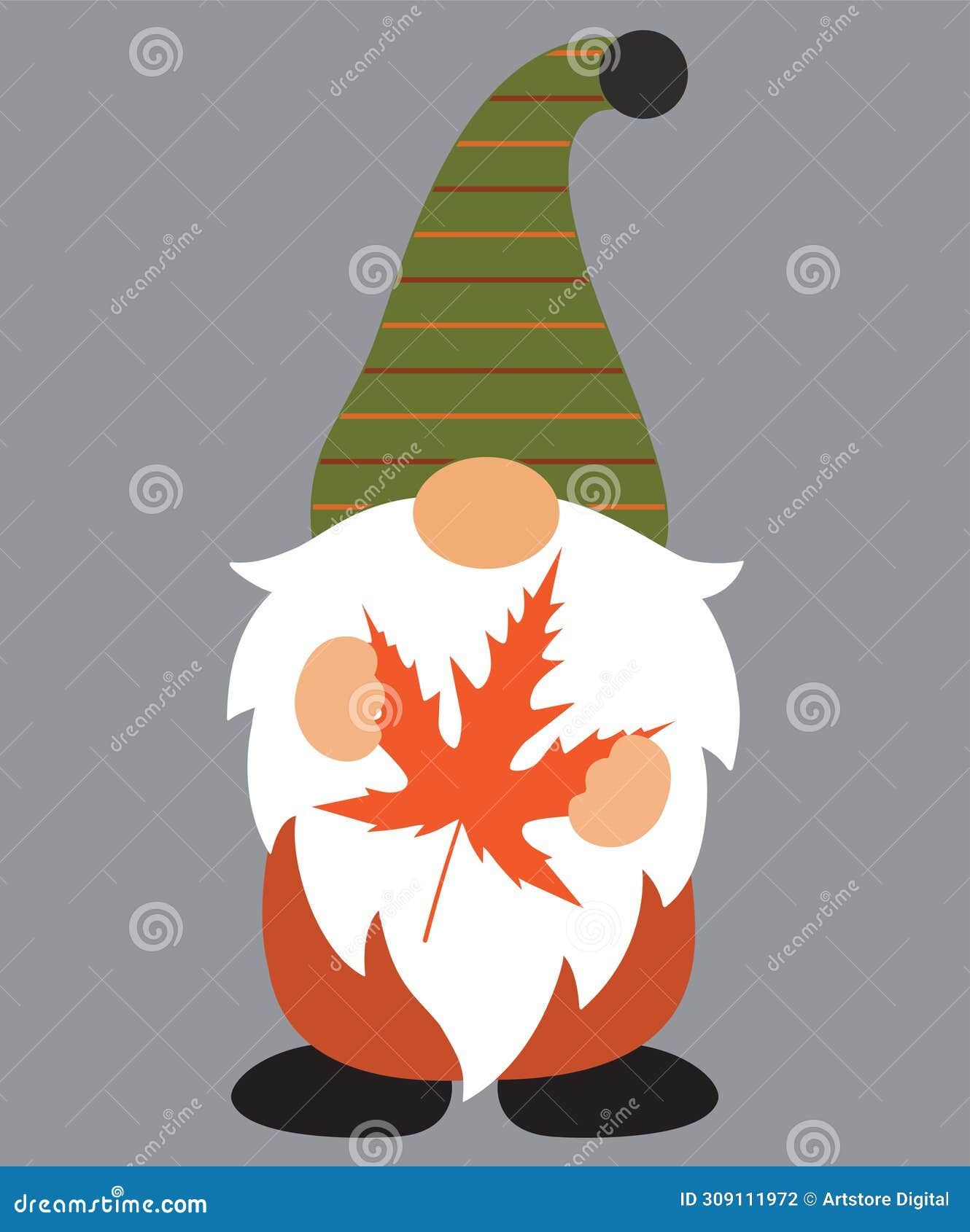 Fall Gnome with Maple Leaf, Happy Fall, Thanksgiving Day, Happy Harvest ...